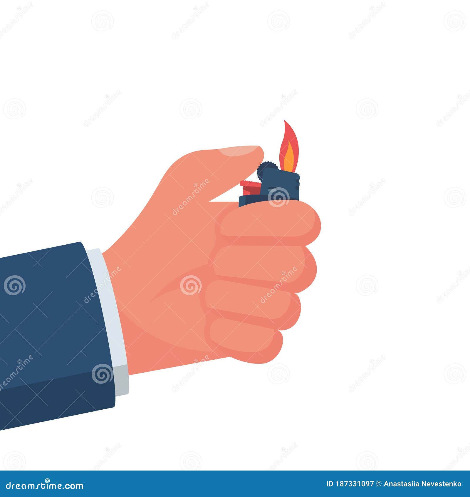 Hand Holding Lighter. Vector Illustration Flat Design | CartoonDealer ...