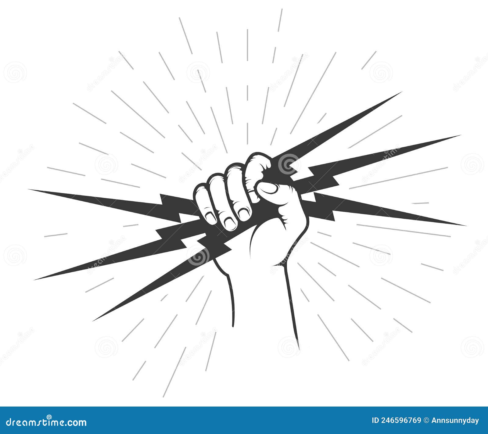 Wrath Thunder Bolt Theme Sign Cartoon Vector | CartoonDealer.com #110430515