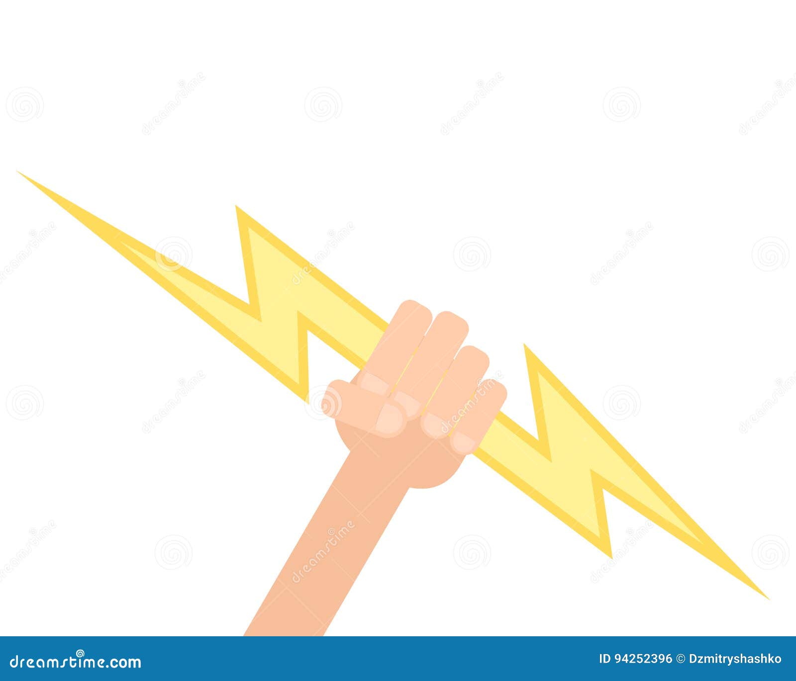 Hand holding lightning stock vector. Illustration of holding - 94252396
