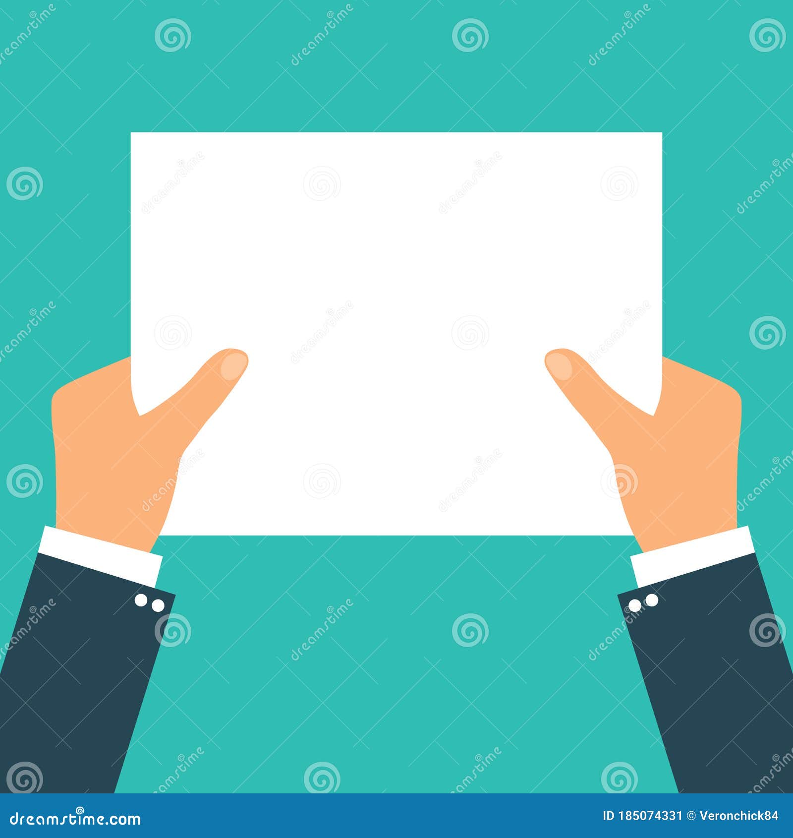 Hand Holding a List of Paper Flat Stock Vector - Illustration of people ...