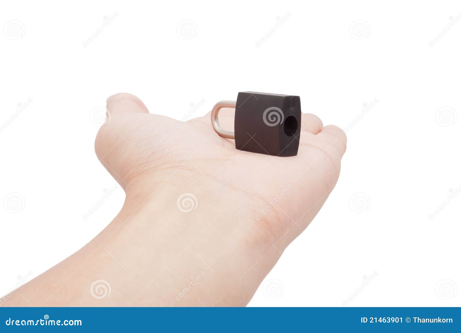 Hand holding lock stock image. Image of tool, stainless - 21463901