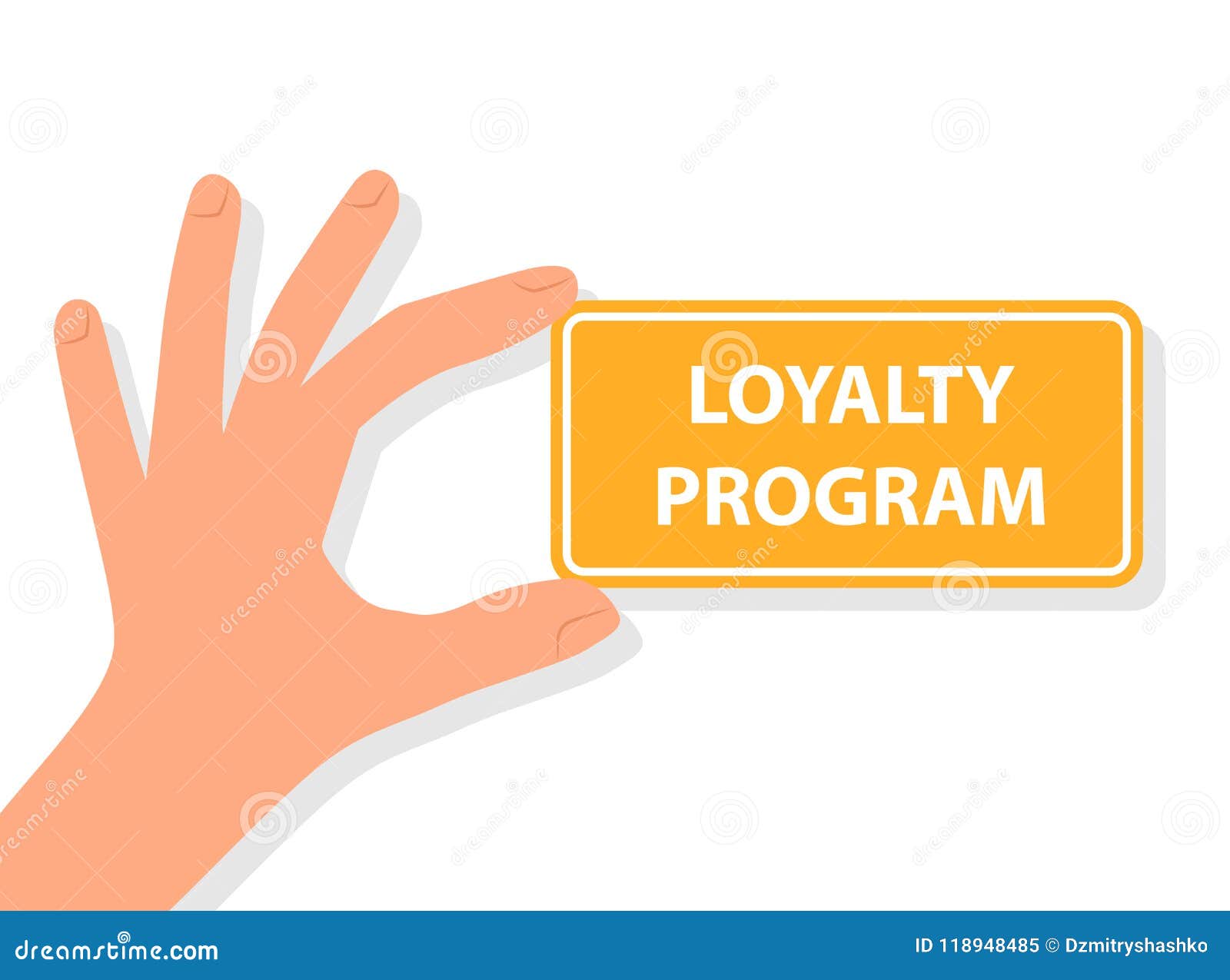 Hand Holding Loyalty Program Card Stock Vector - Illustration of ...