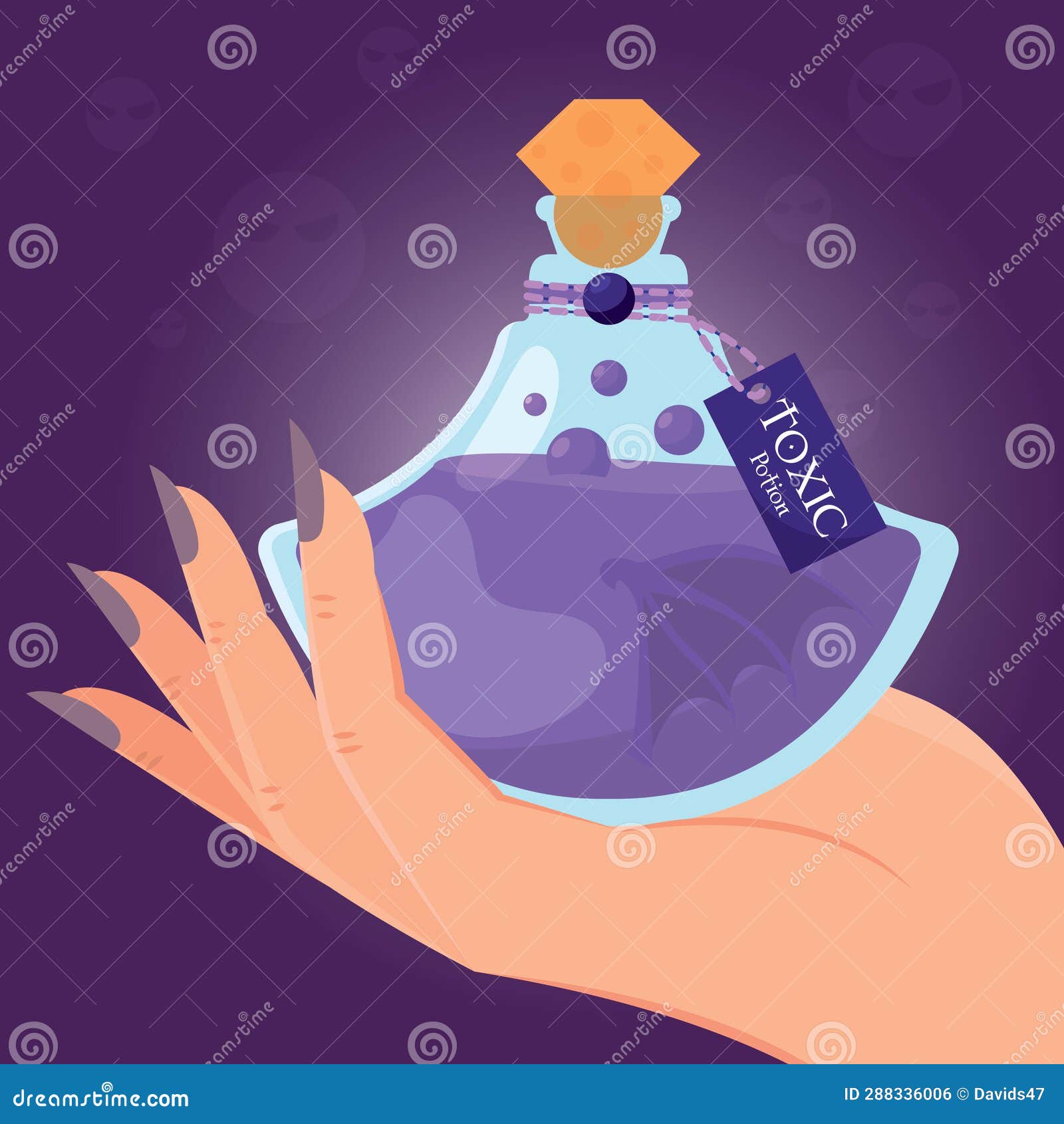 Hand Holding a Magical Toxic Potion Elixir Vector Stock Illustration ...