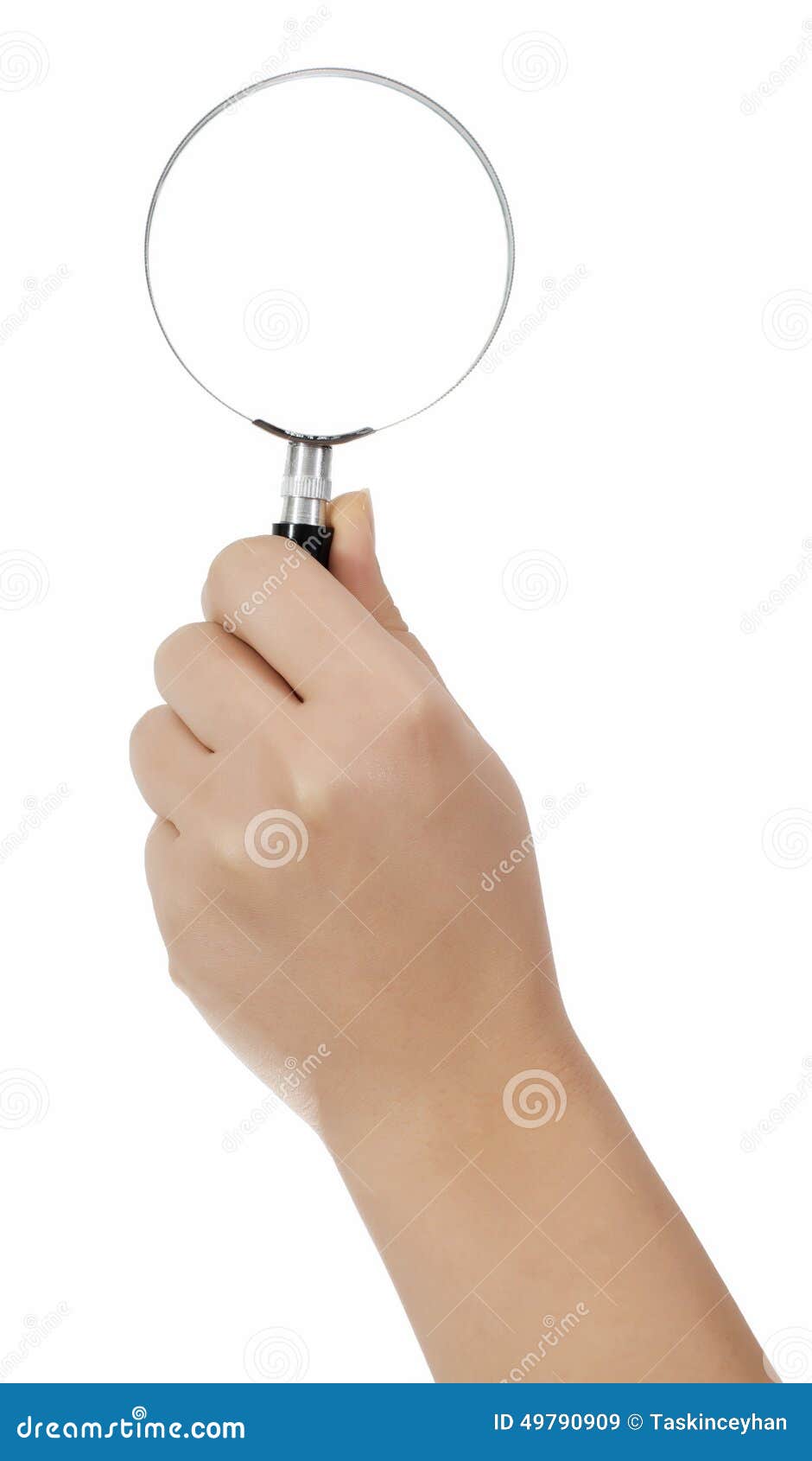 Hand Holding Magnifying Glass Stock Image - Image of chrome, science ...