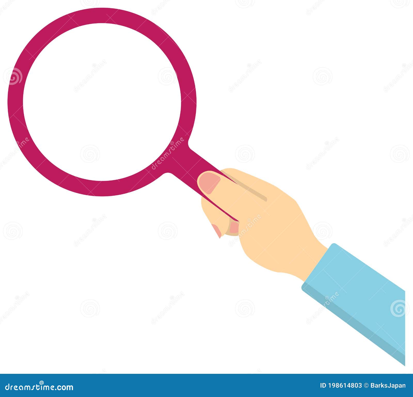 Hand Holding Magnifying Glass Vector Illustration / Female Stock Vector ...