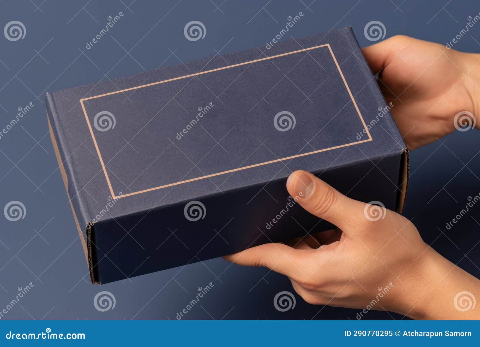 A Hand Holding a Mailing Box Mockup Delivery Service Concept Photo ...