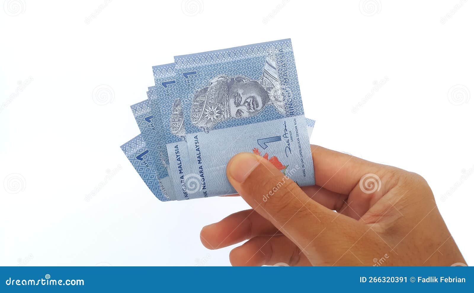 Hand Holding Malaysian Ringgit Money on White Background Stock Image ...