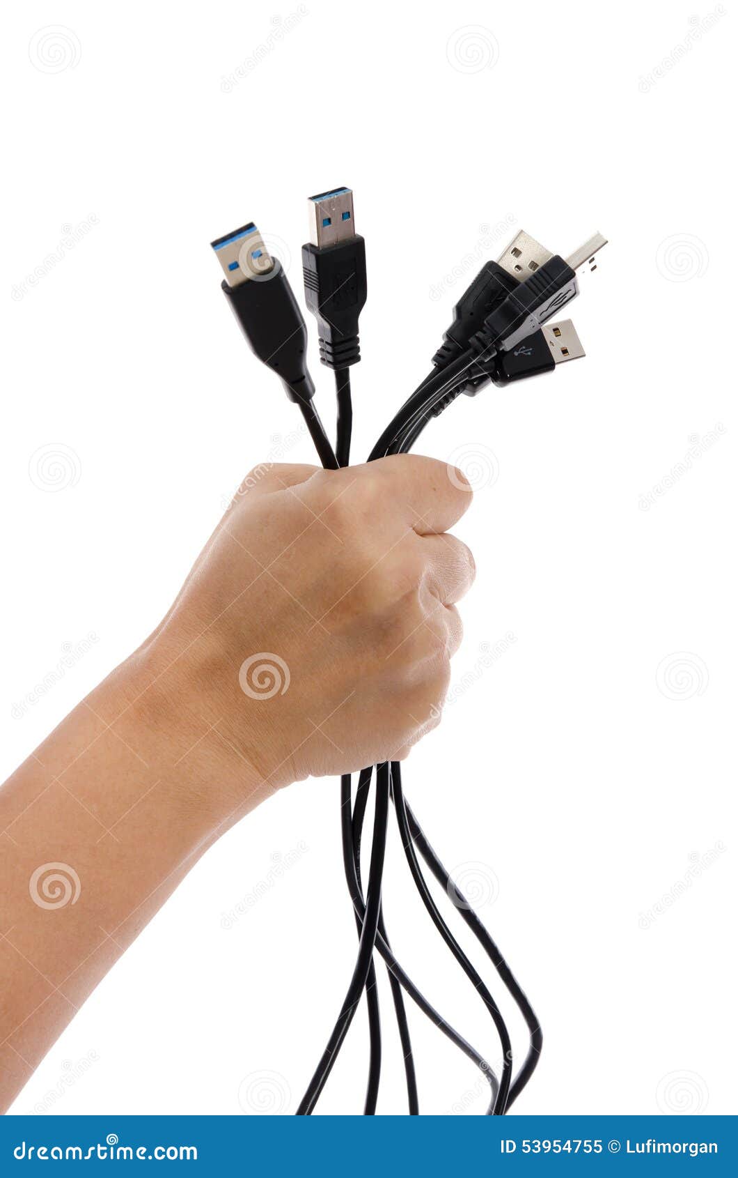 Hand Holding Many USB Cable Stock Image - Image of cable, cables: 53954755