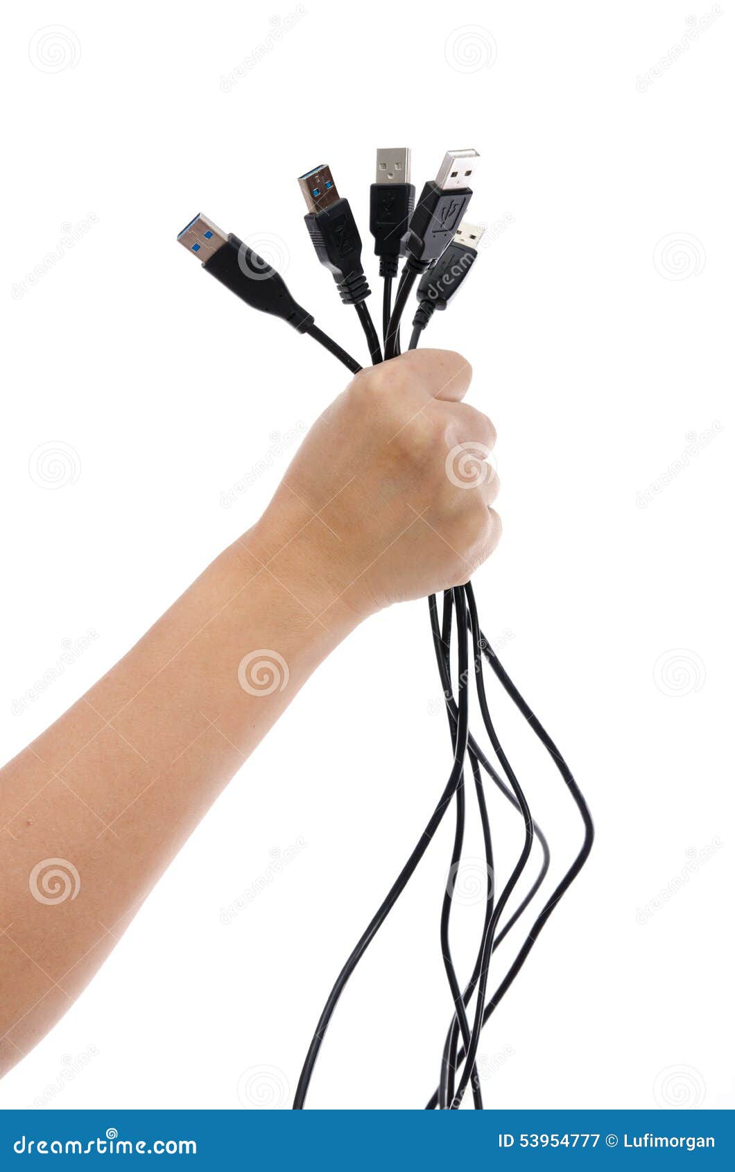 Hand Holding Many USB Cable Stock Image - Image of accessibility ...