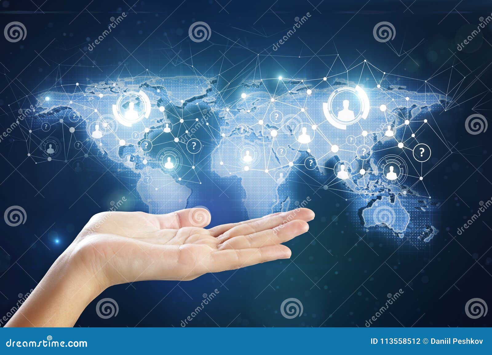 Hand holding map stock illustration. Illustration of interface - 113558512