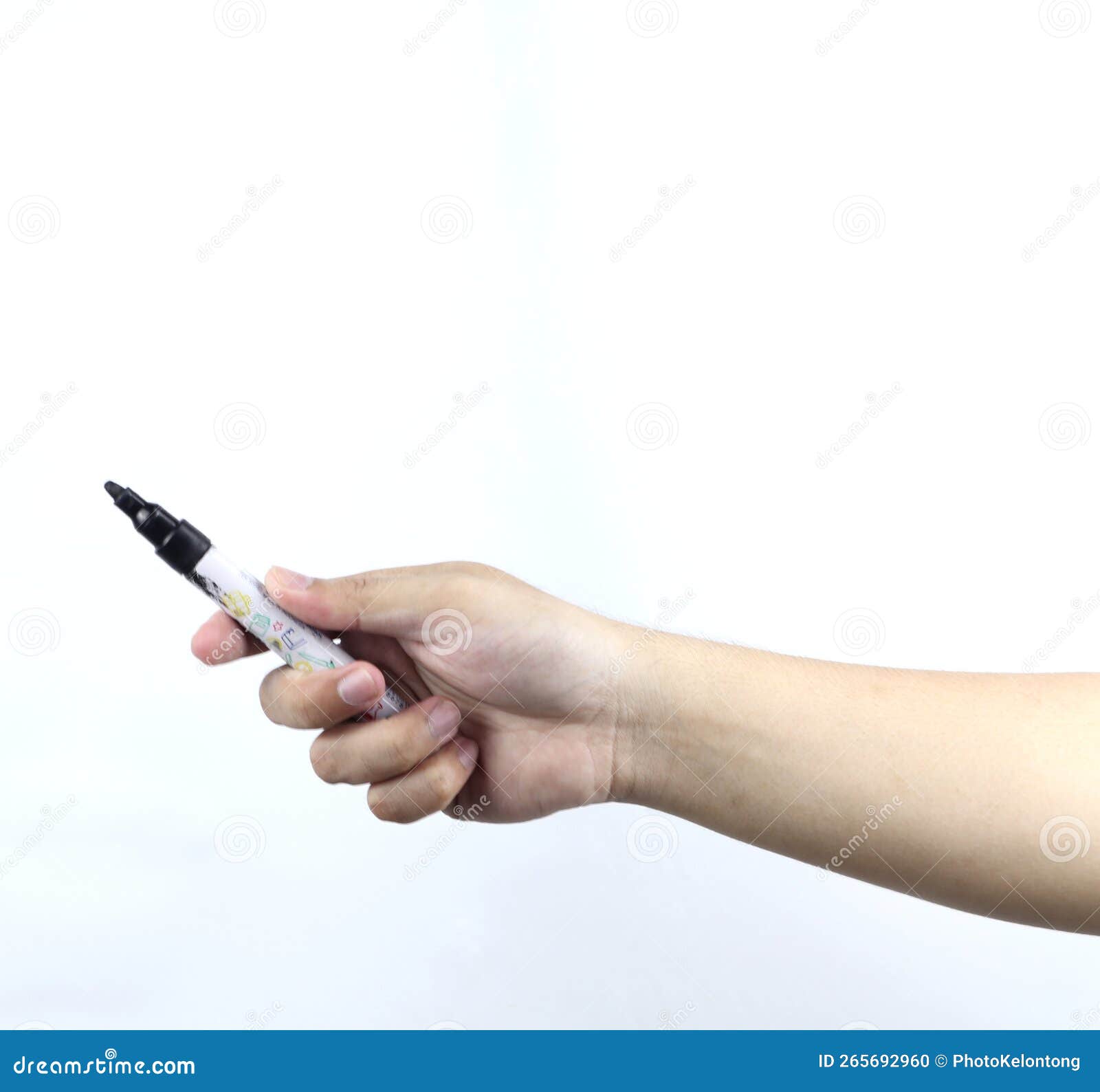 Hand Holding Marker Isolated on a White Background Stock Photo - Image ...