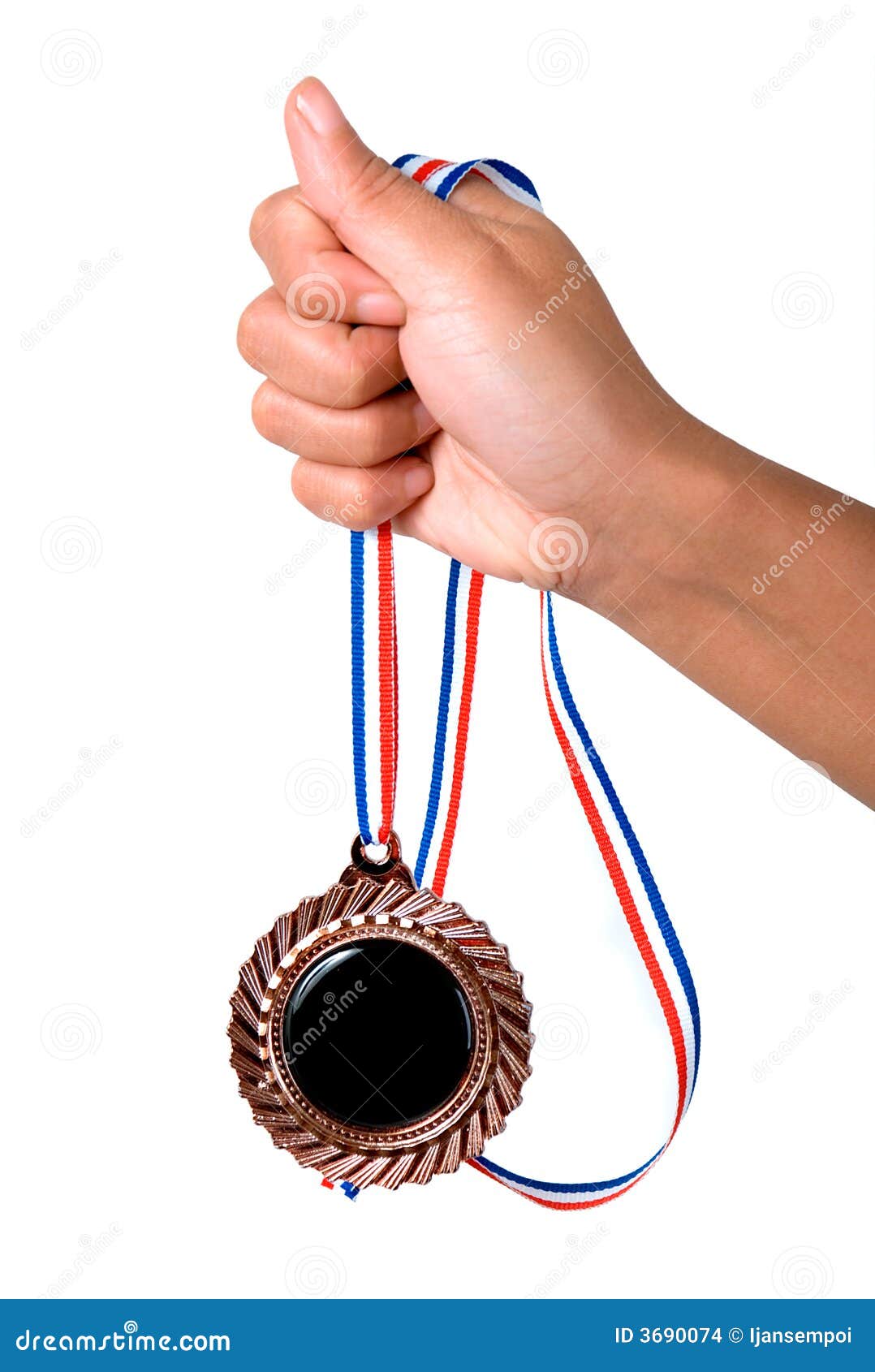 Hand holding a medal stock photo. Image of isolated, grand - 3690074