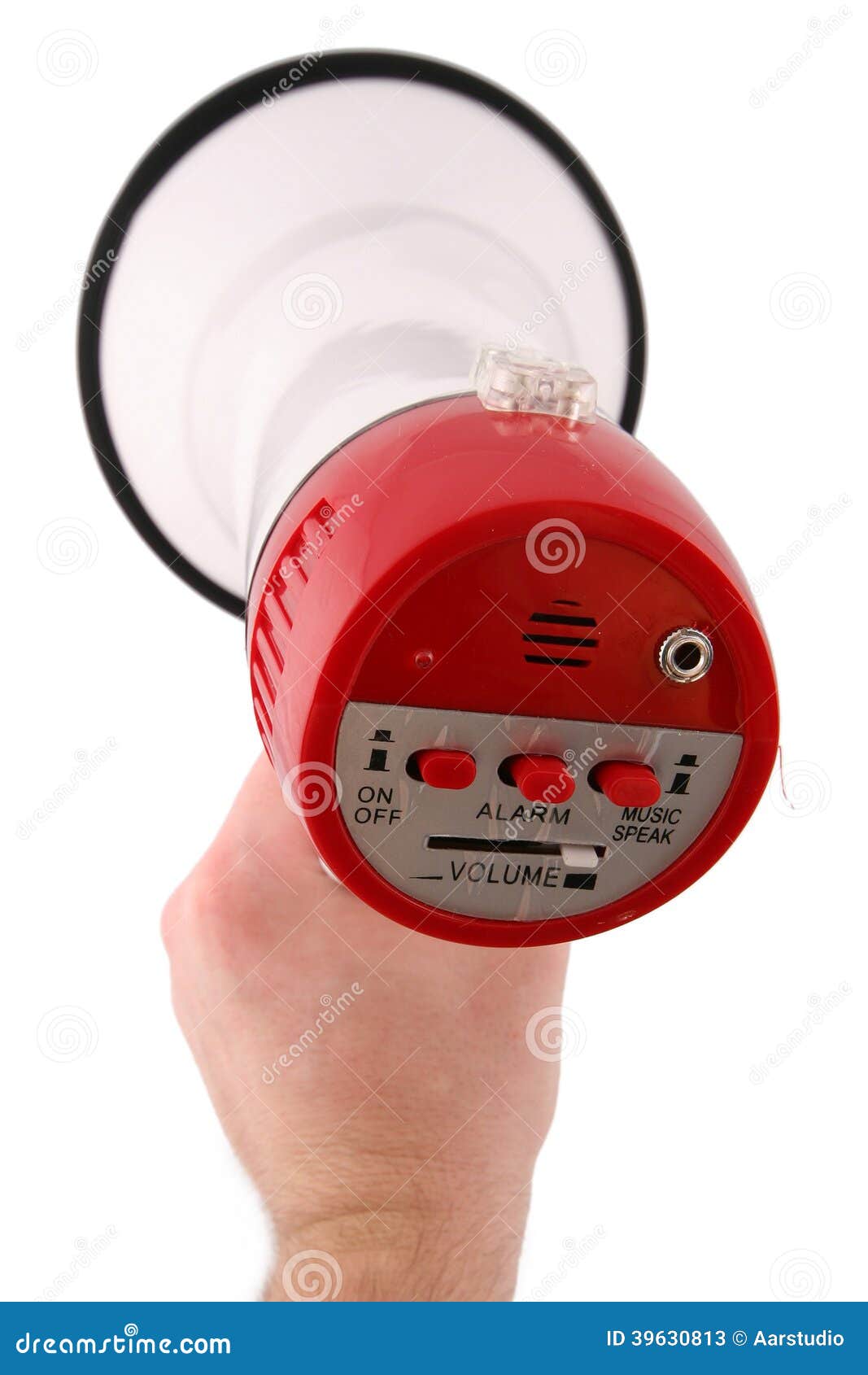 Hand holding a megaphone stock image. Image of isolated - 39630813