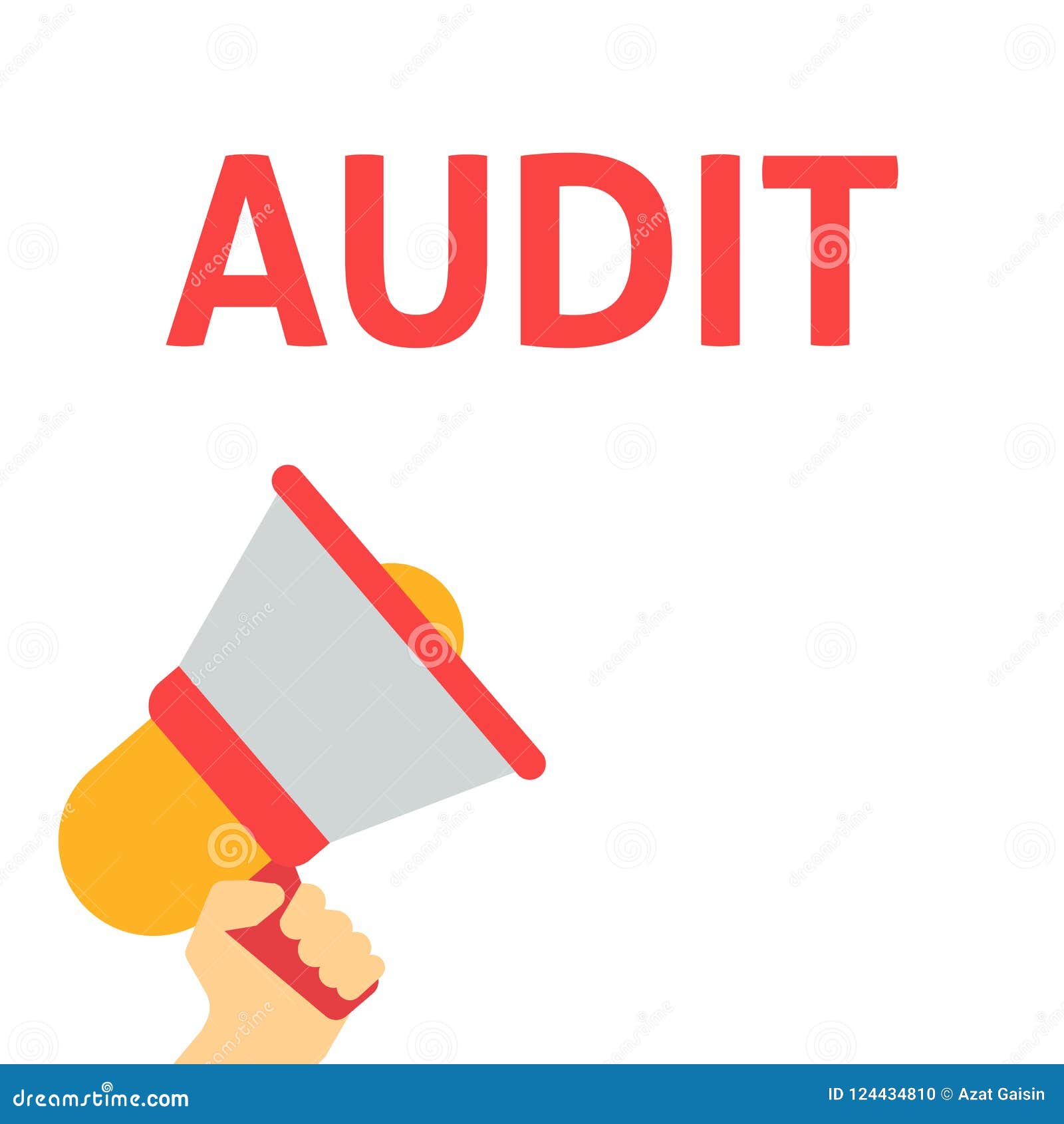 Hand Holding Megaphone with AUDIT Announcement Stock Vector ... Hand Holding Megaphone with AUDIT Announcement Stock Vector ...