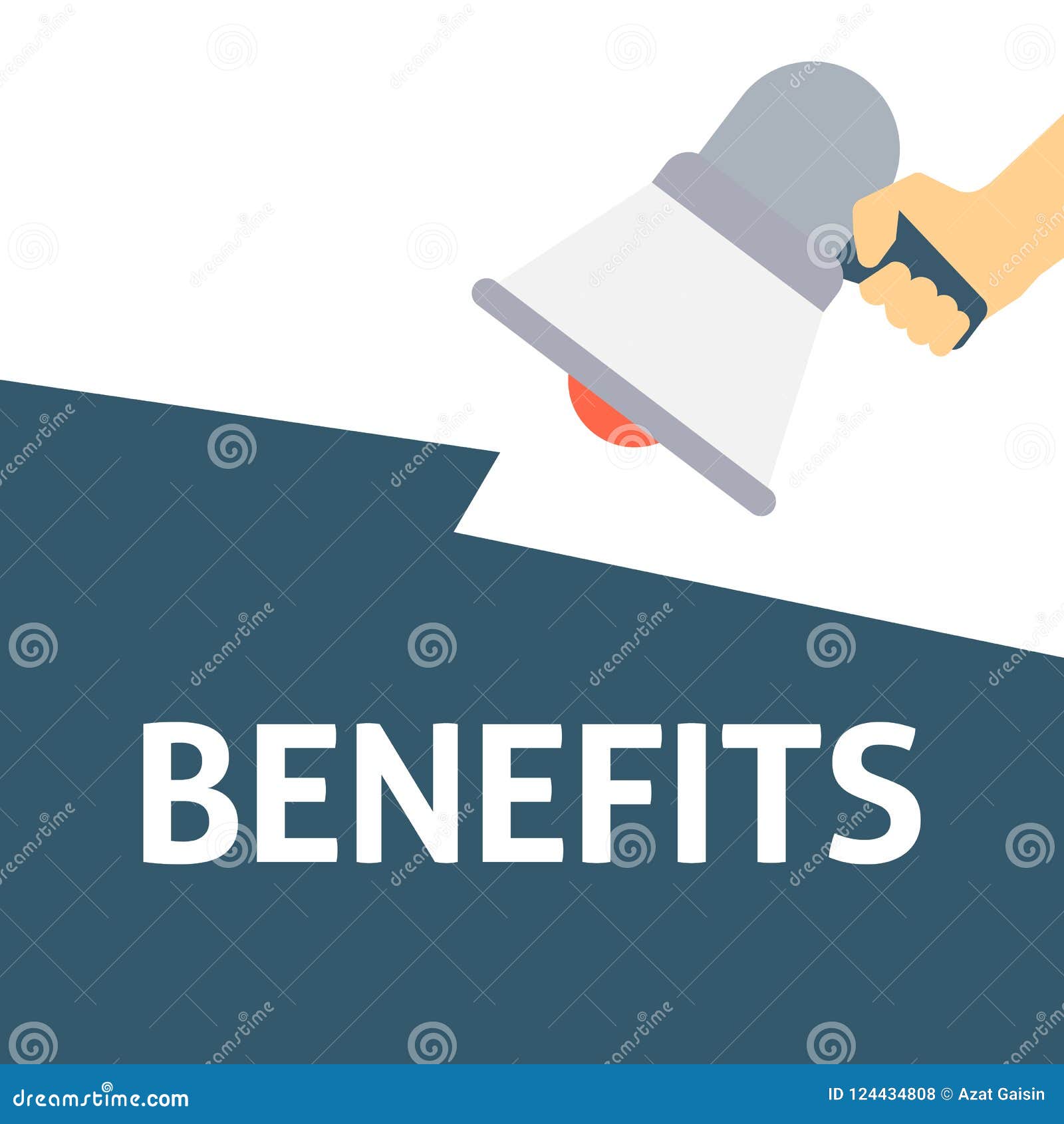 Hand Holding Megaphone with BENEFITS Announcement Stock Vector ... Hand Holding Megaphone with BENEFITS Announcement Stock Vector ...
