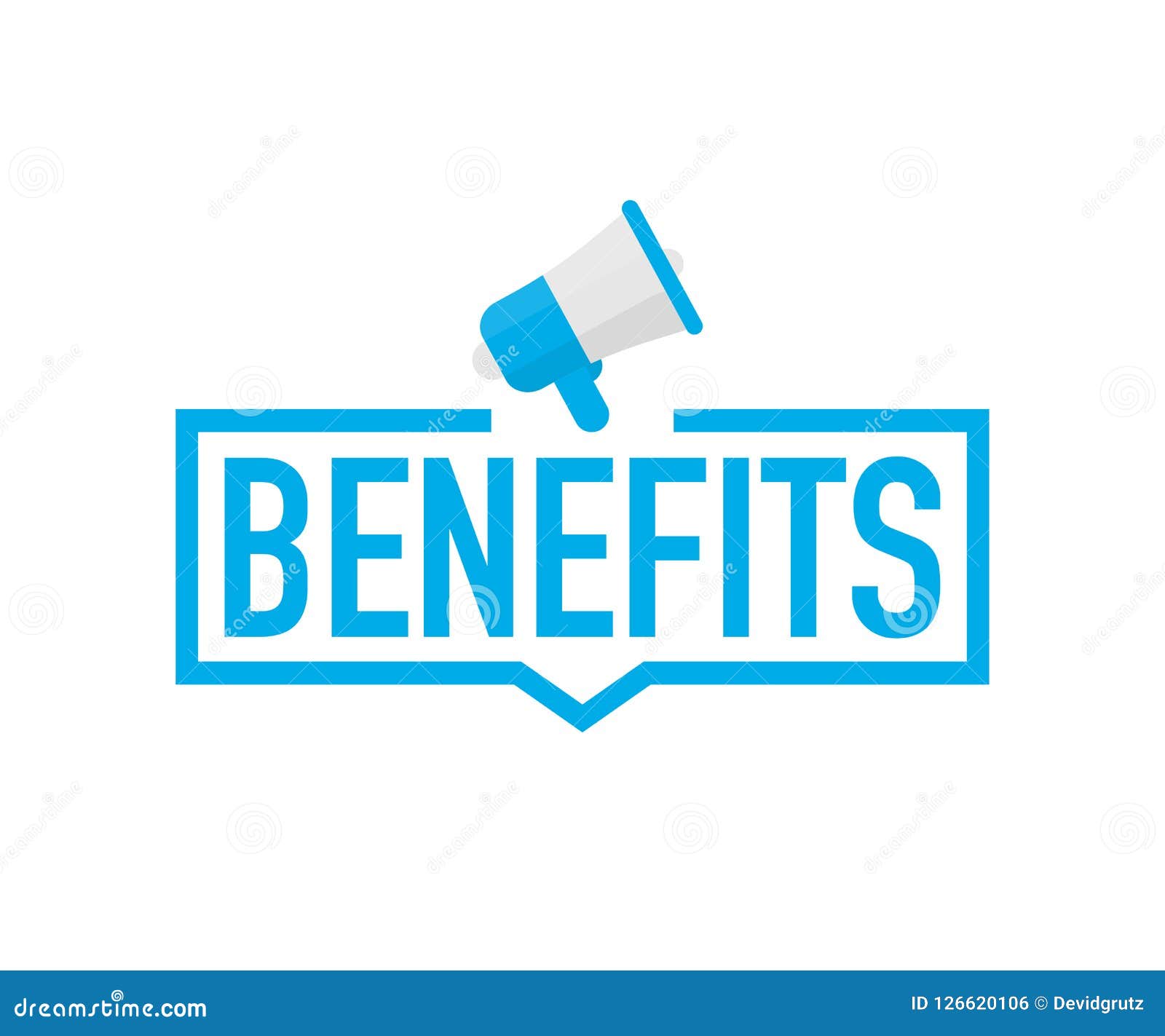 Hand Holding Megaphone - Benefits. Vector Illustration. Stock Vector ...