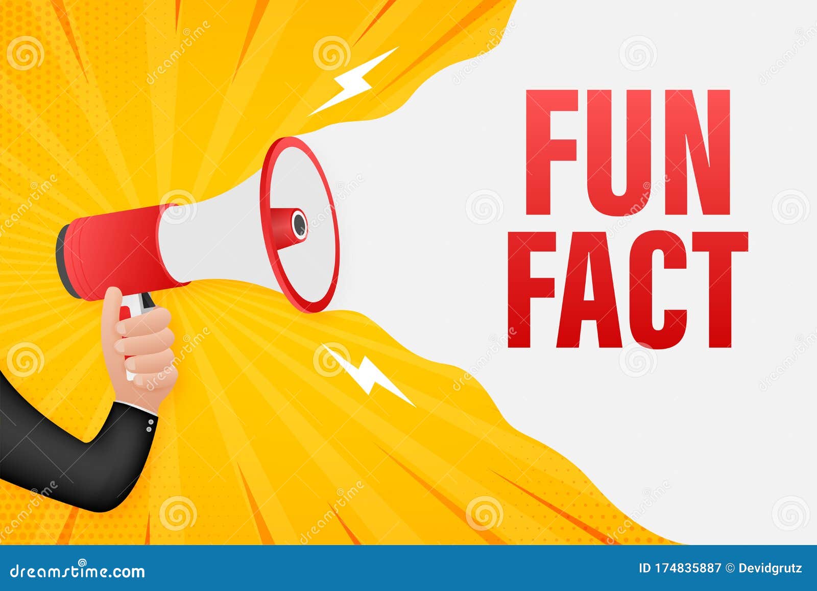 Hand Holding Megaphone with Fun Fact. Fun Fact Megaphone Banner. Web ...