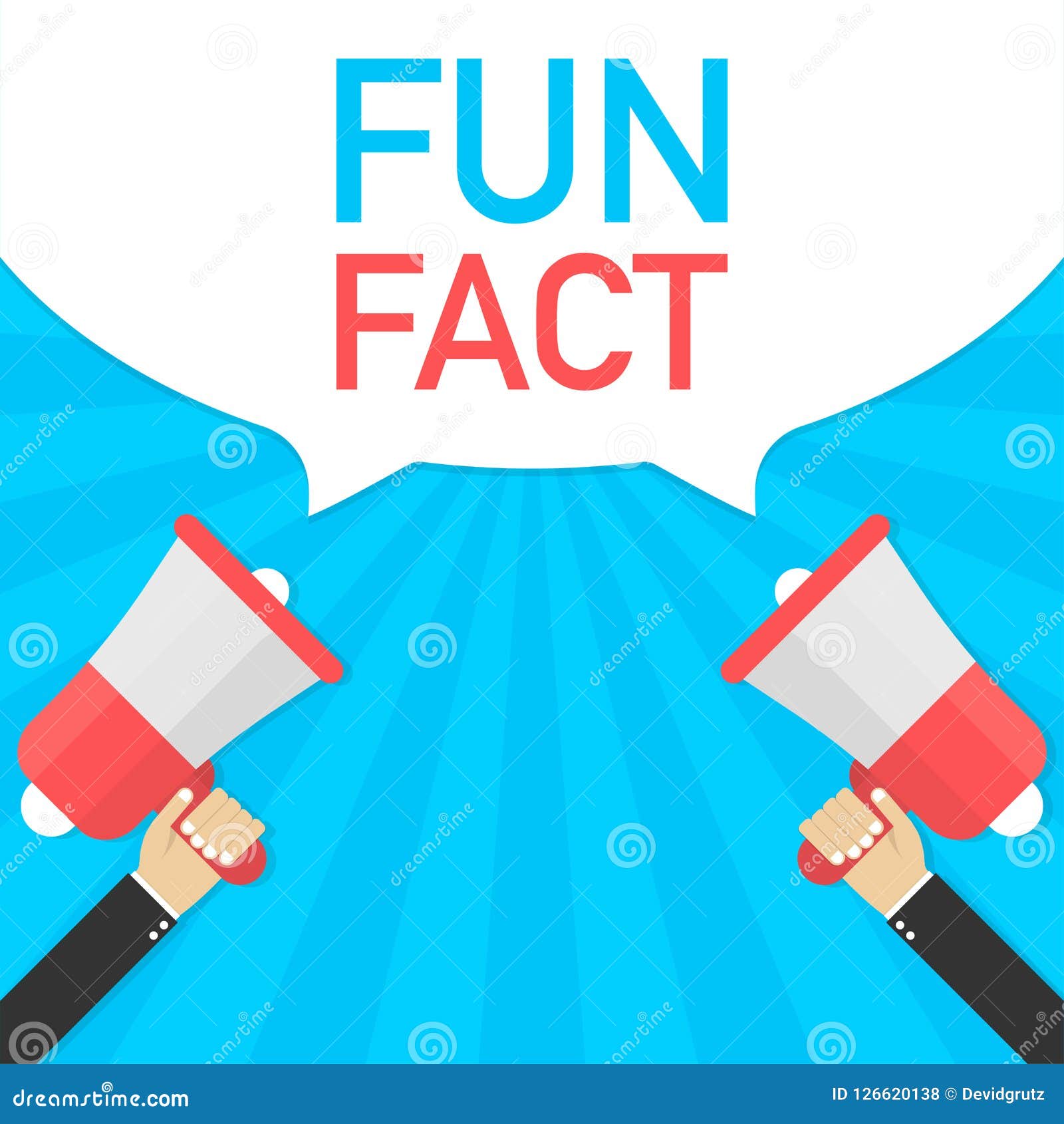 Hand Holding Megaphone with Fun Fact. Vector Illustration. Stock Vector ...