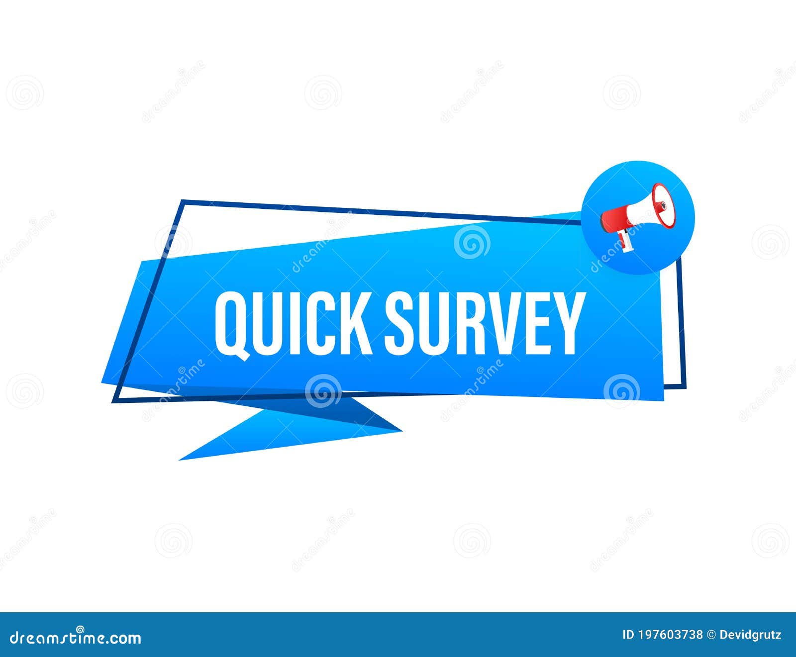 Hand Holding Megaphone with Quick Survey. Megaphone Banner. Web Design ...