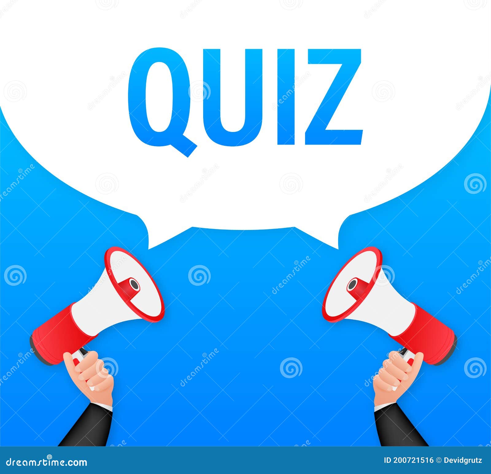 Hand Holding Megaphone - Quiz. Vector Stock Illustration. Stock Vector ...