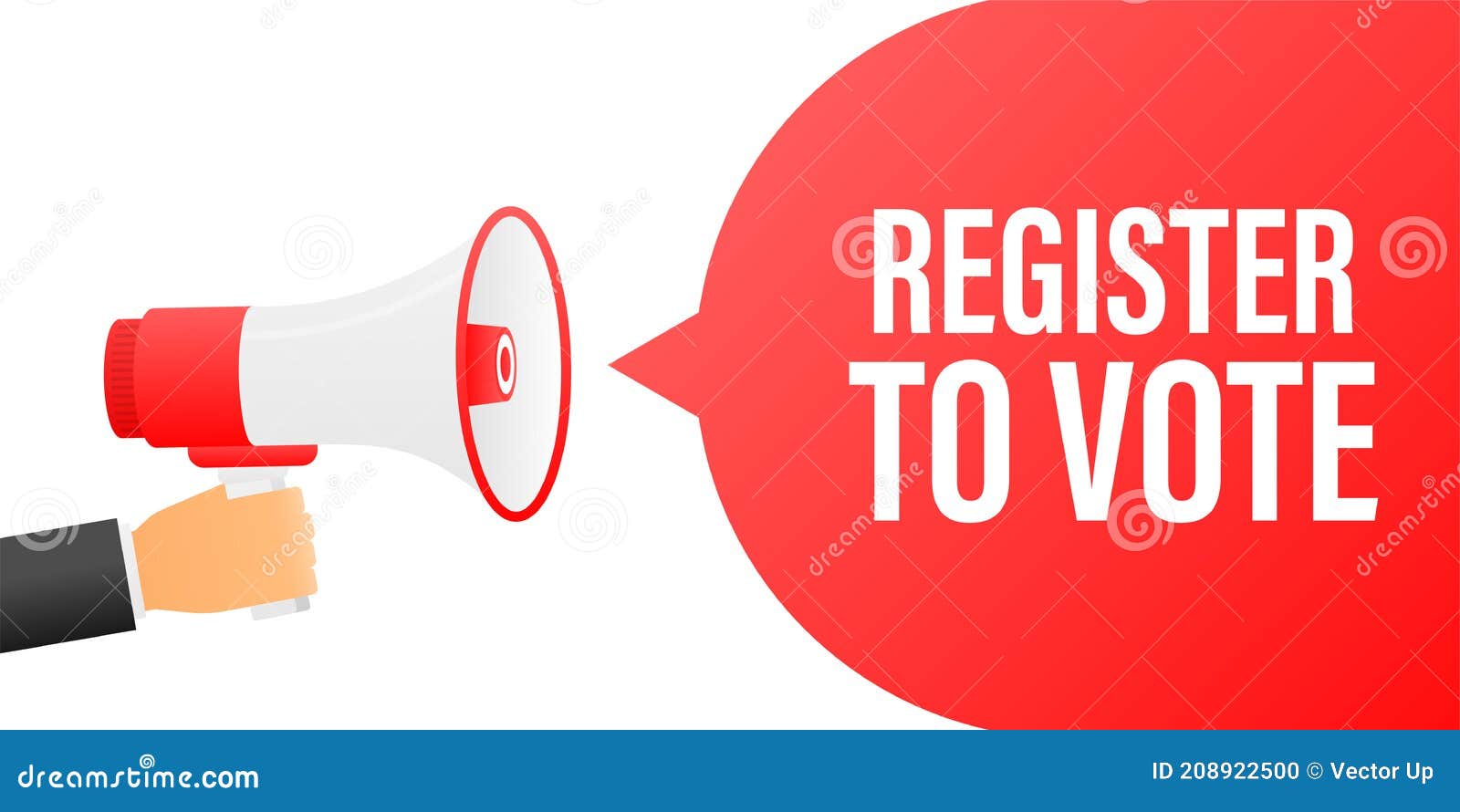Hand Holding Megaphone with Register To Vote. Stock Vector ...