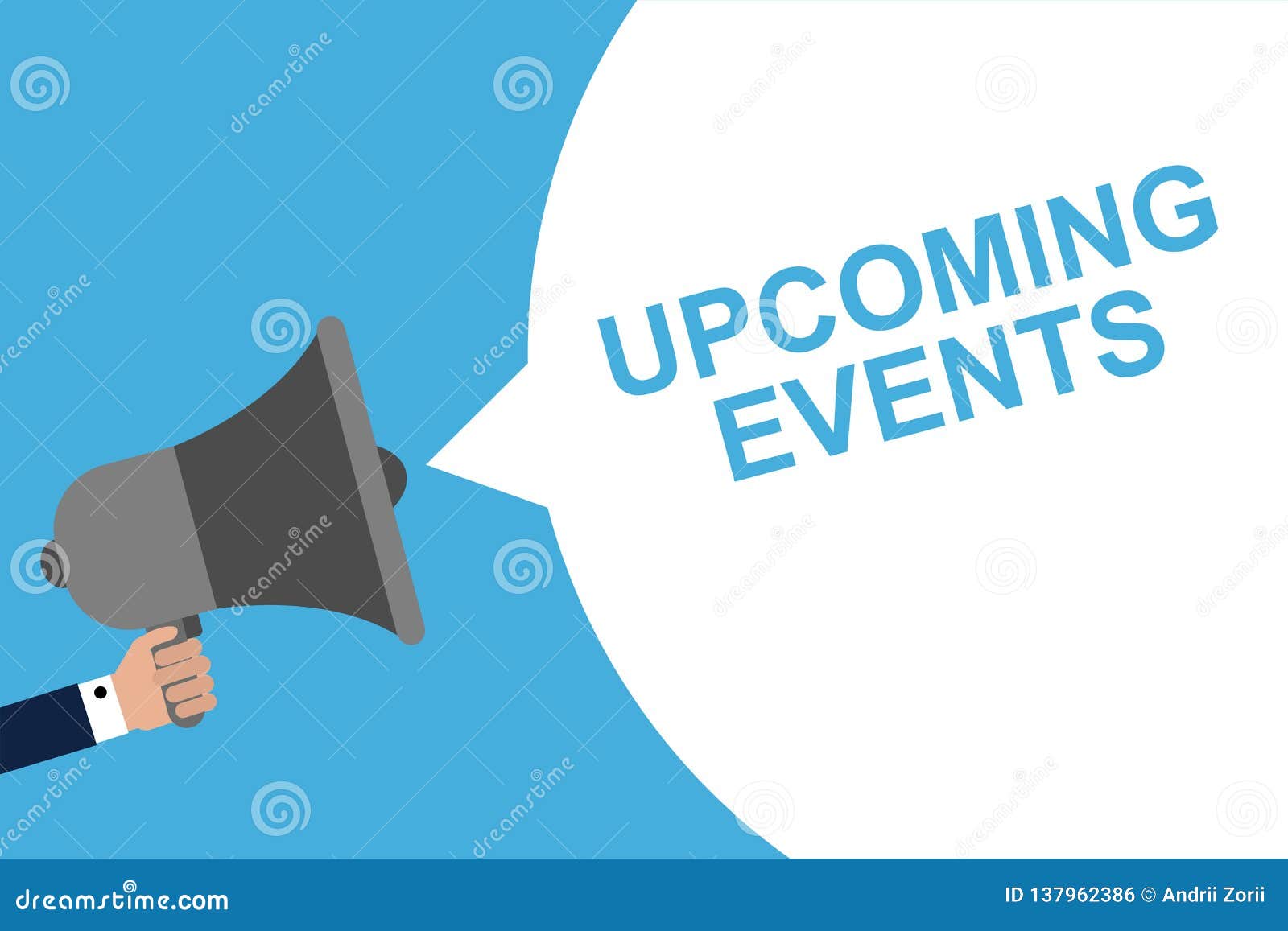 Hand Holding Megaphone with Speech Bubble UPCOMING EVENTS. Announcement ... Hand Holding Megaphone with Speech Bubble UPCOMING EVENTS. Announcement ...