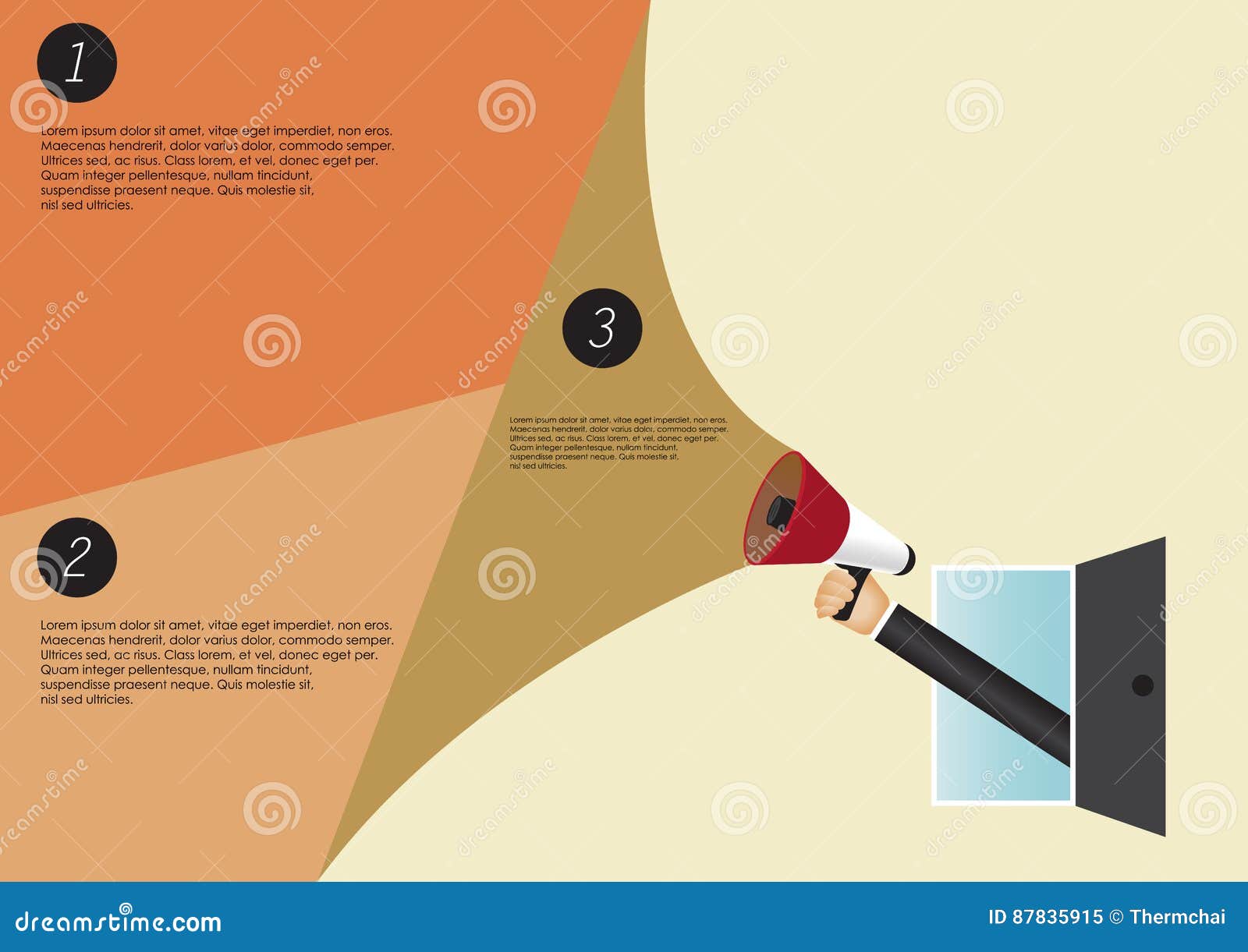Hand Holding Megaphone To Speech, Infographic Stock Illustration ...
