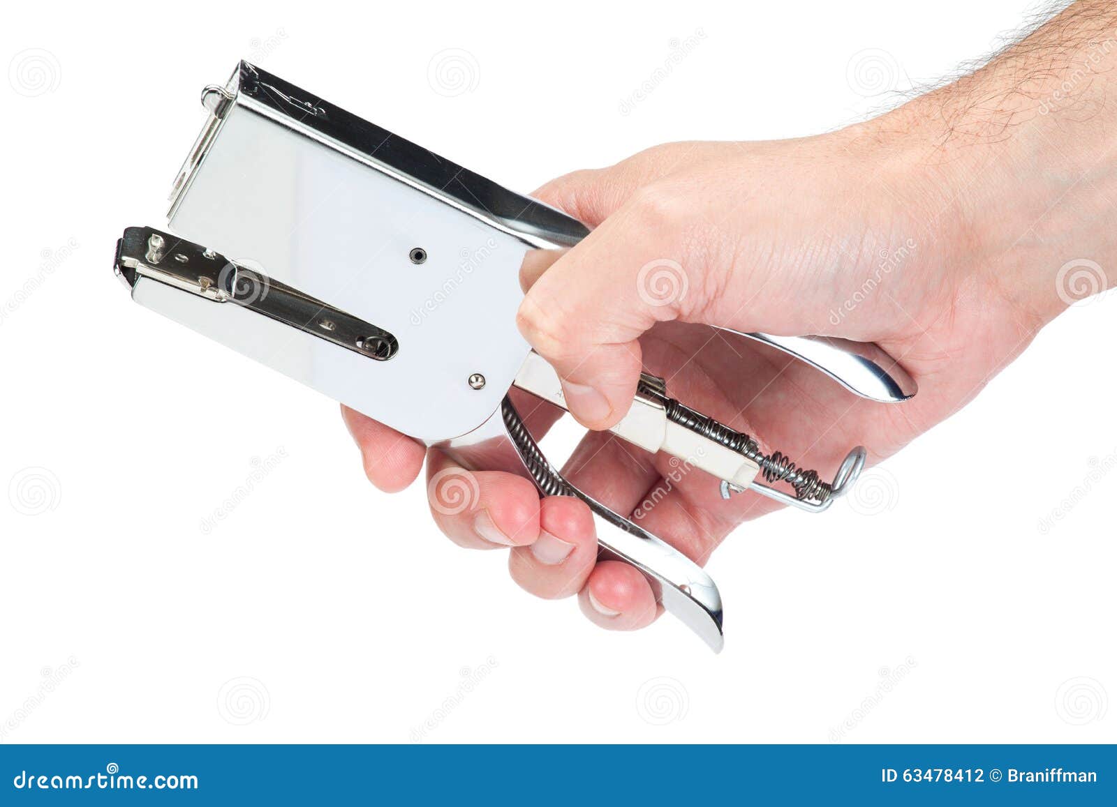 Hand Holding a Metal Stapler Stock Photo - Image of human, steel: 63478412