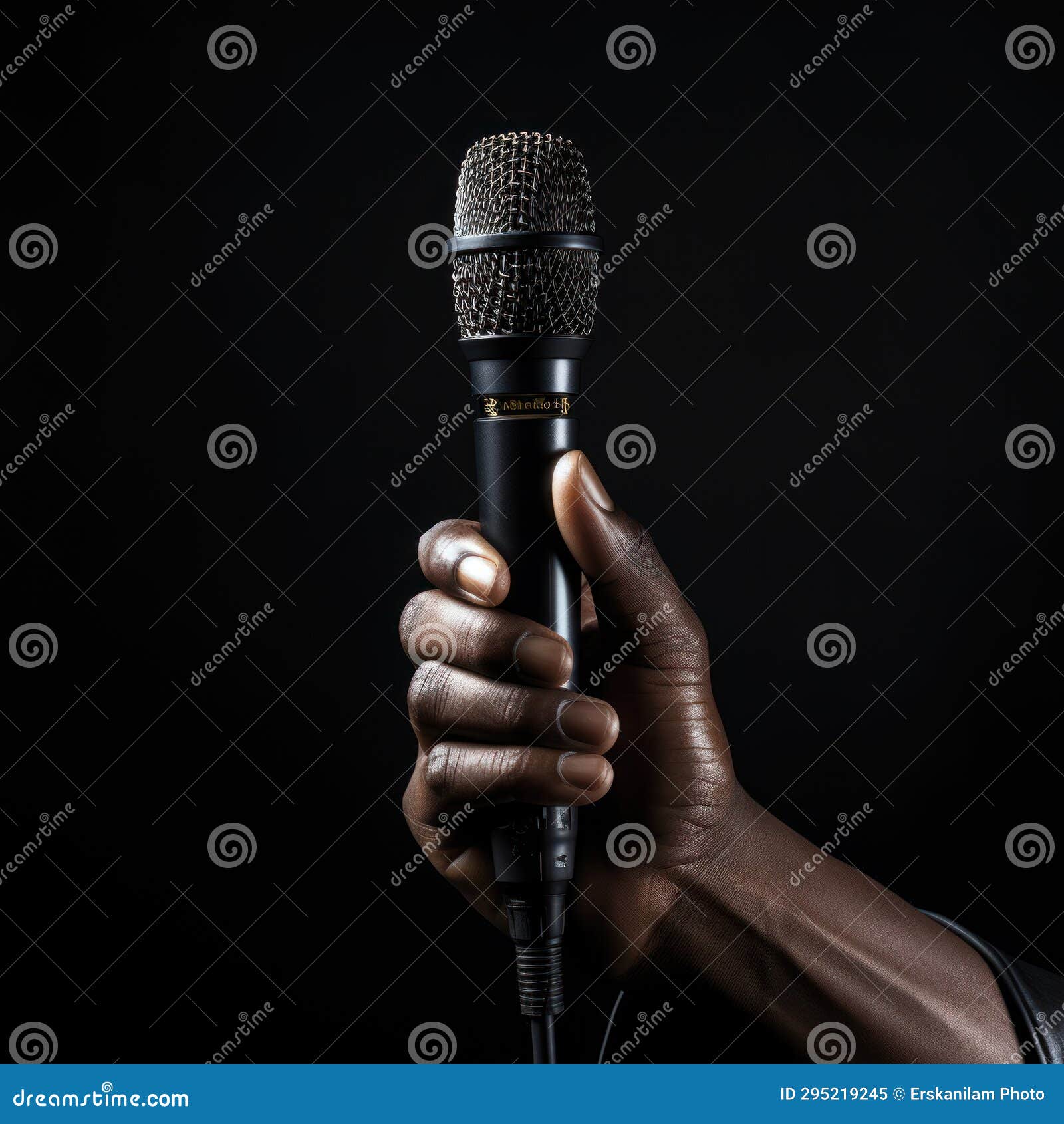 Hand Holding a Mic before Performing on Stage Stock Illustration ...