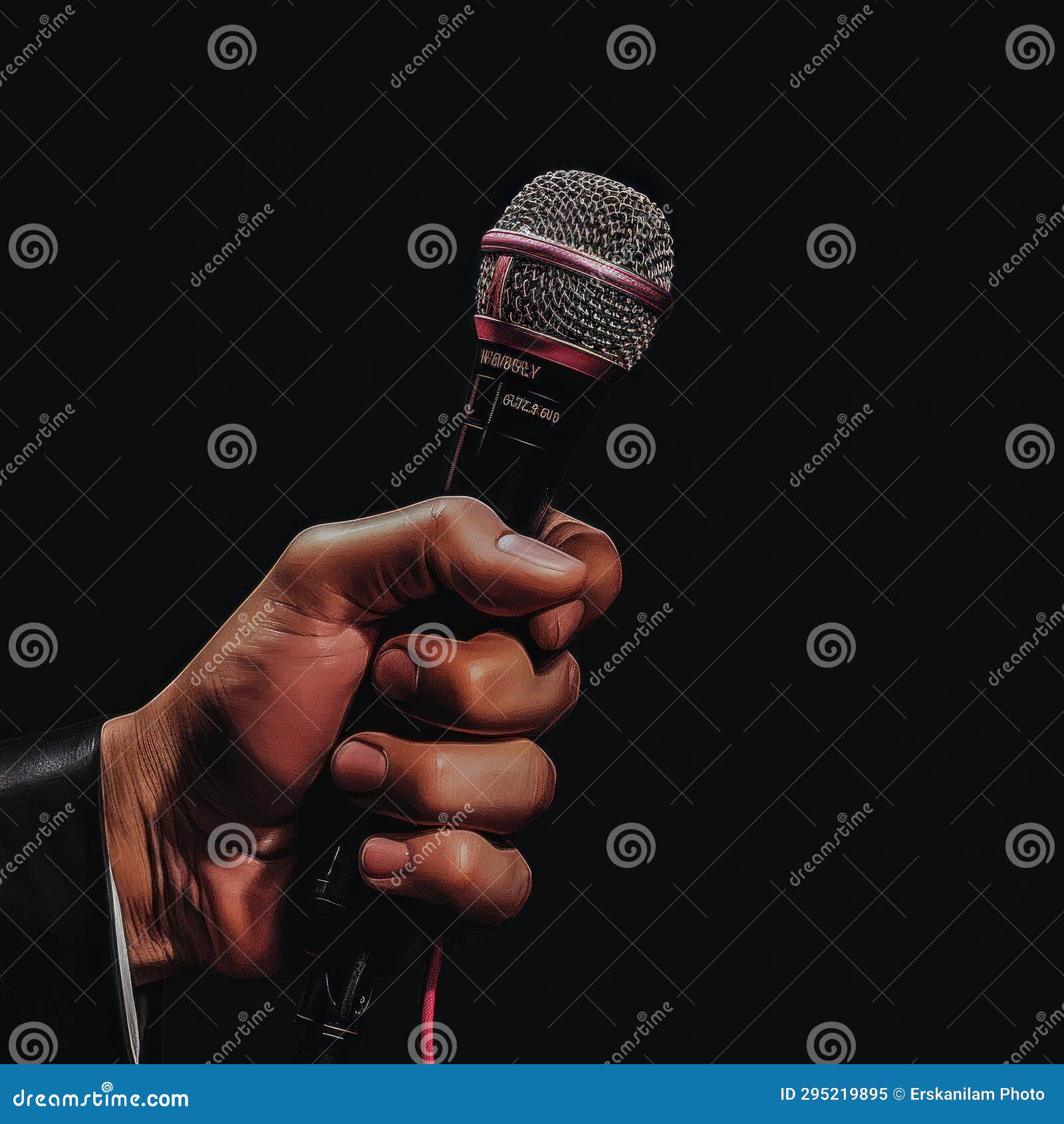 Hand Holding a Mic before Performing on Stage Stock Illustration ...
