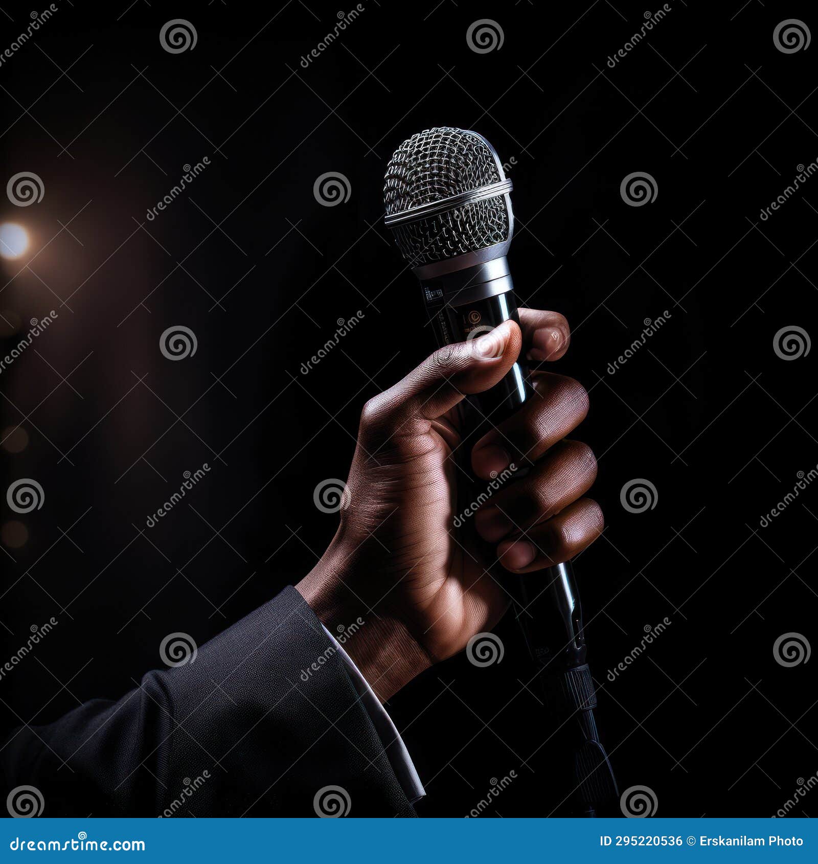 Hand Holding a Mic before Performing on Stage Stock Illustration ...