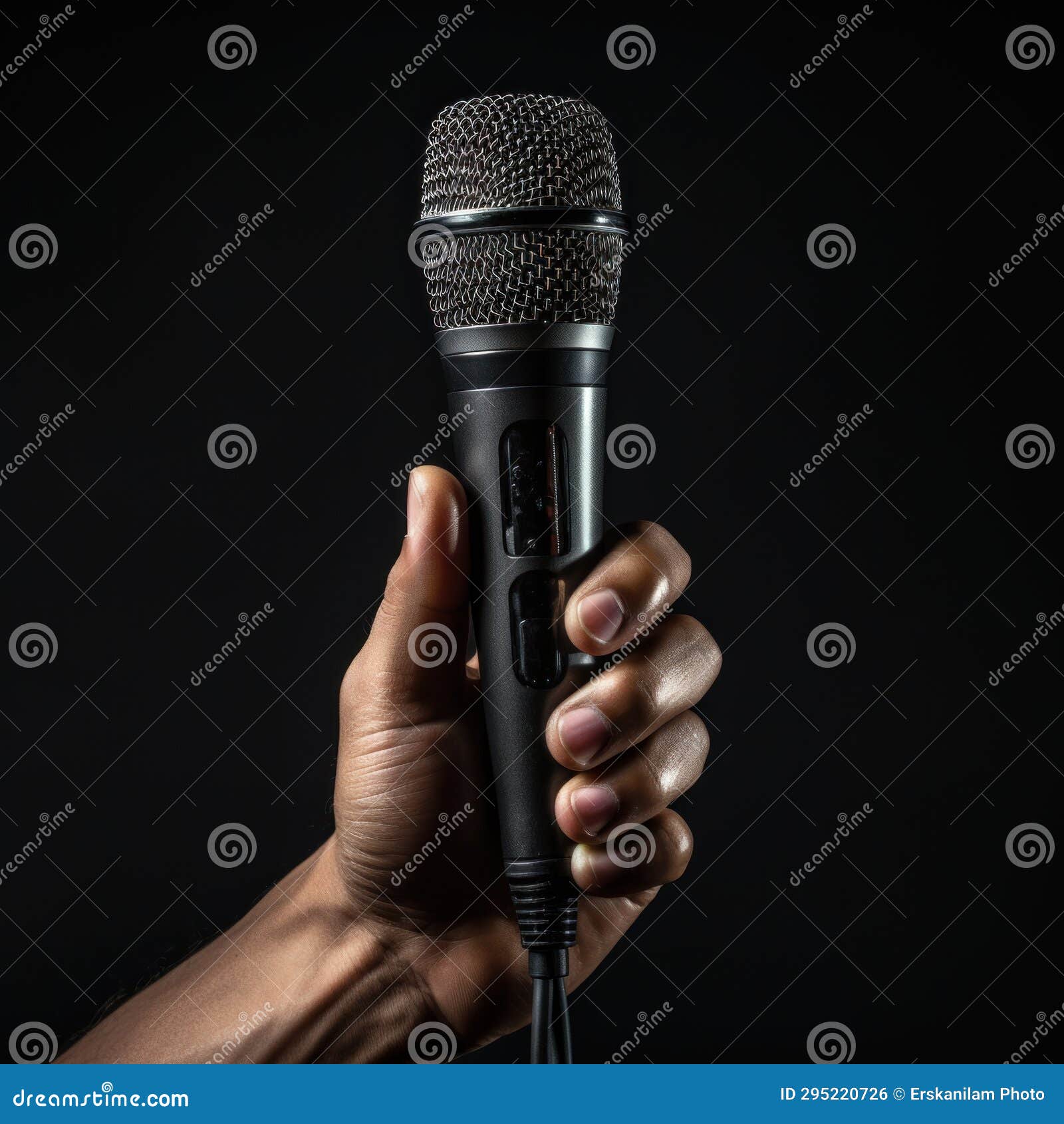 Hand Holding a Mic before Performing on Stage Stock Illustration ...