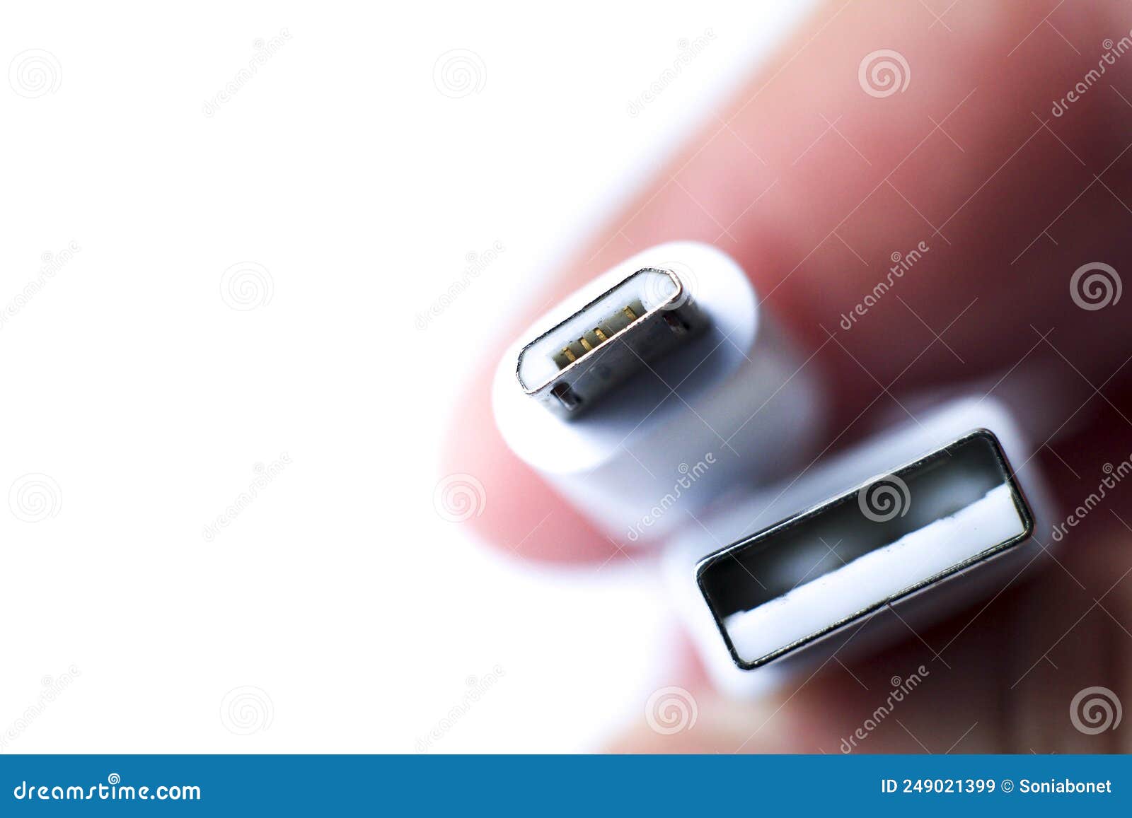 Hand Holding Micro USB Cable Connector Stock Image - Image of equipment ...