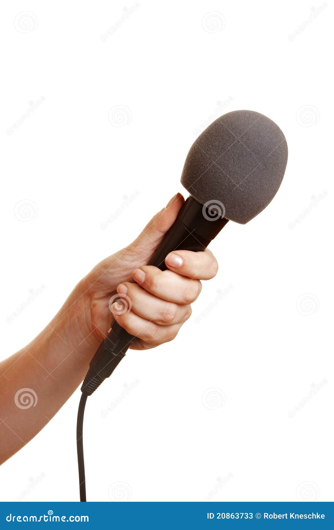 Hand holding microphone stock image. Image of studio - 20863733