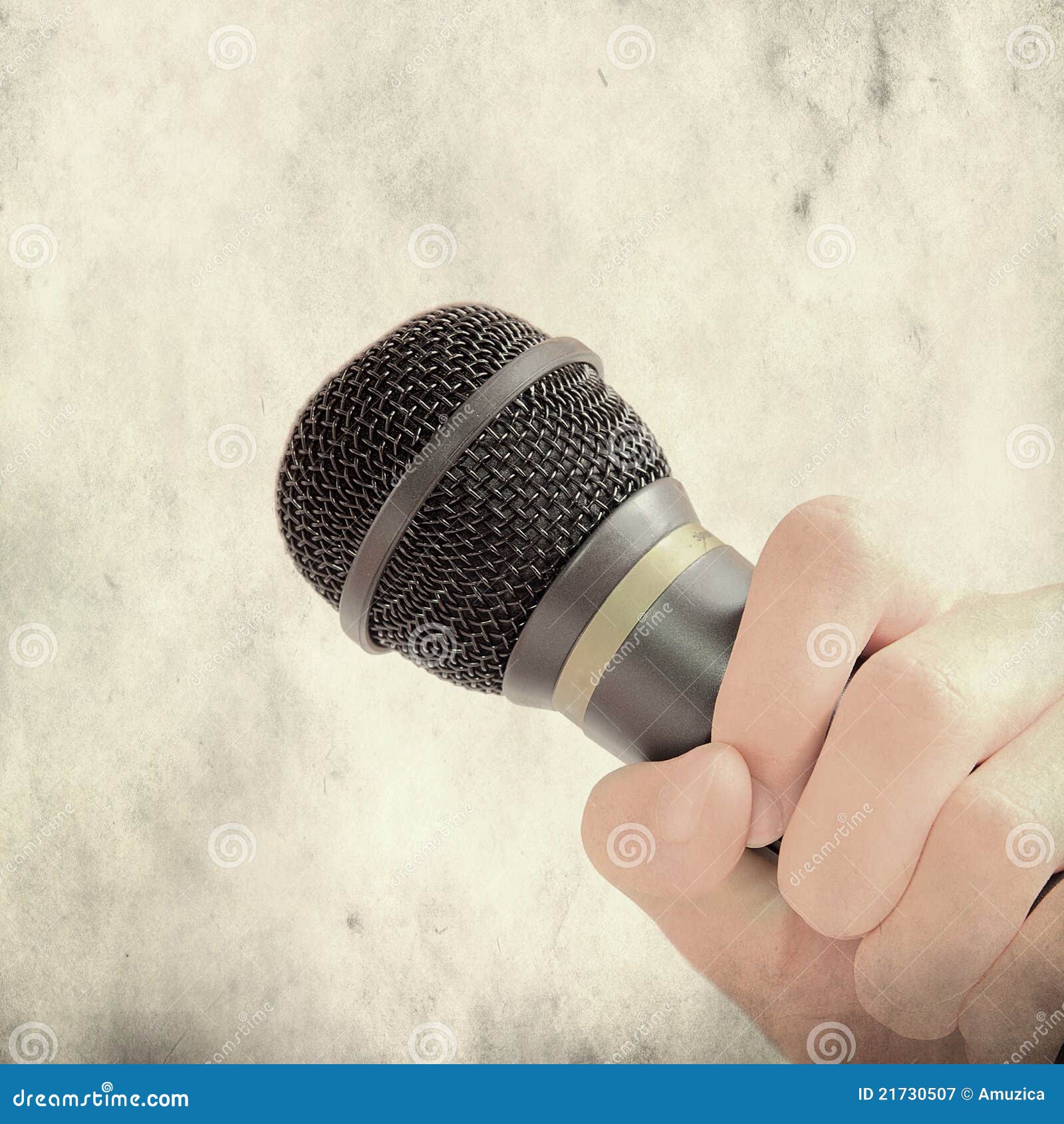 Hand holding microphone stock image. Image of broadcast - 21730507