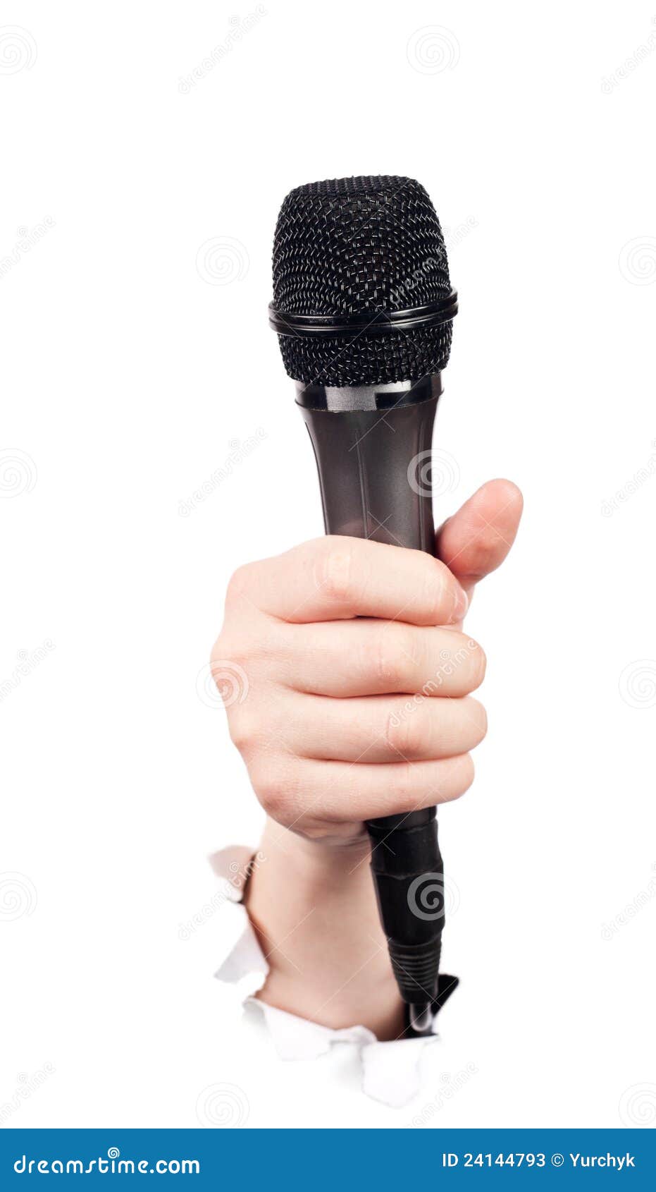 Hand holding microphone stock image. Image of event, radio - 24144793