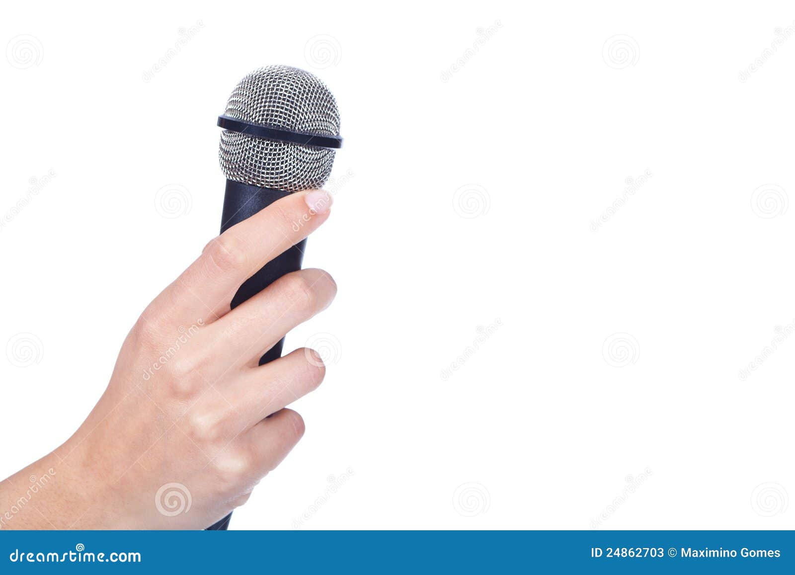 Hand holding a microphone stock image. Image of microphone - 24862703