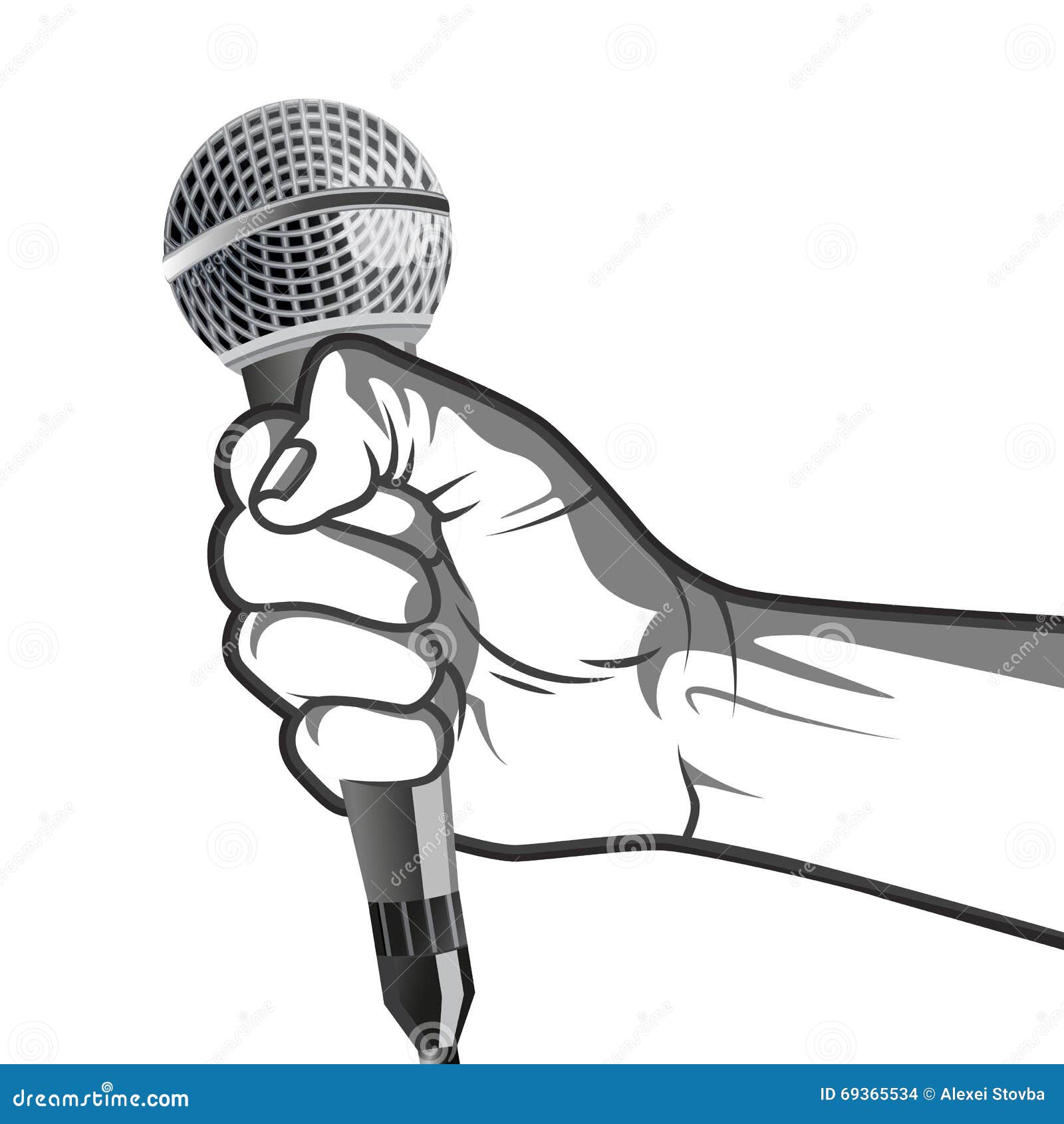 Microphone In Hand Drawing