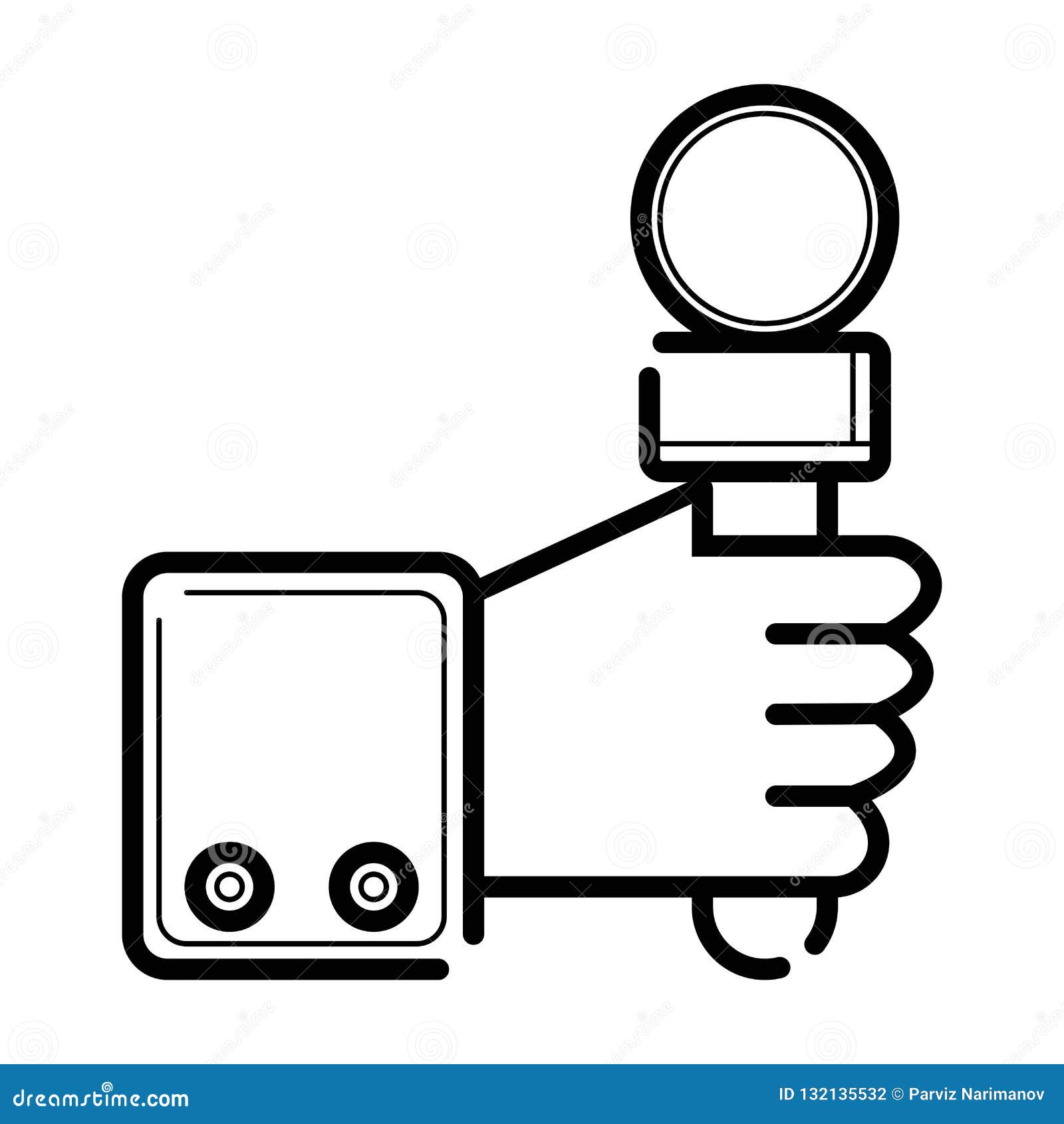 Hand Holding Microphone Icon Stock Illustration - Illustration of ...