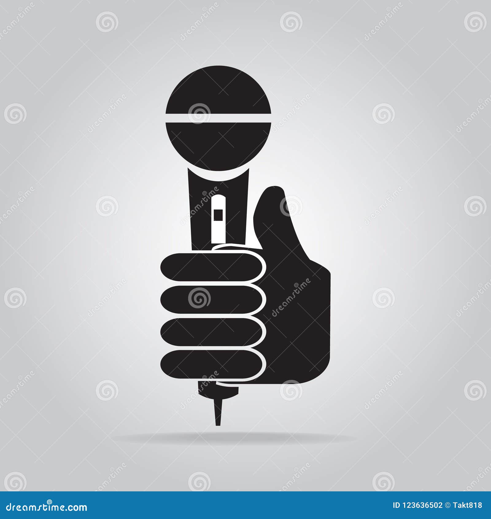 Hand Holding Microphone Icon, Stock Vector - Illustration of social ...