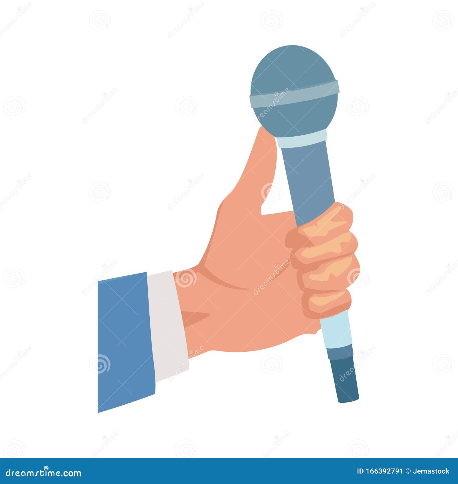 Hand Holding a Microphone Icon Stock Vector - Illustration of isolated ...