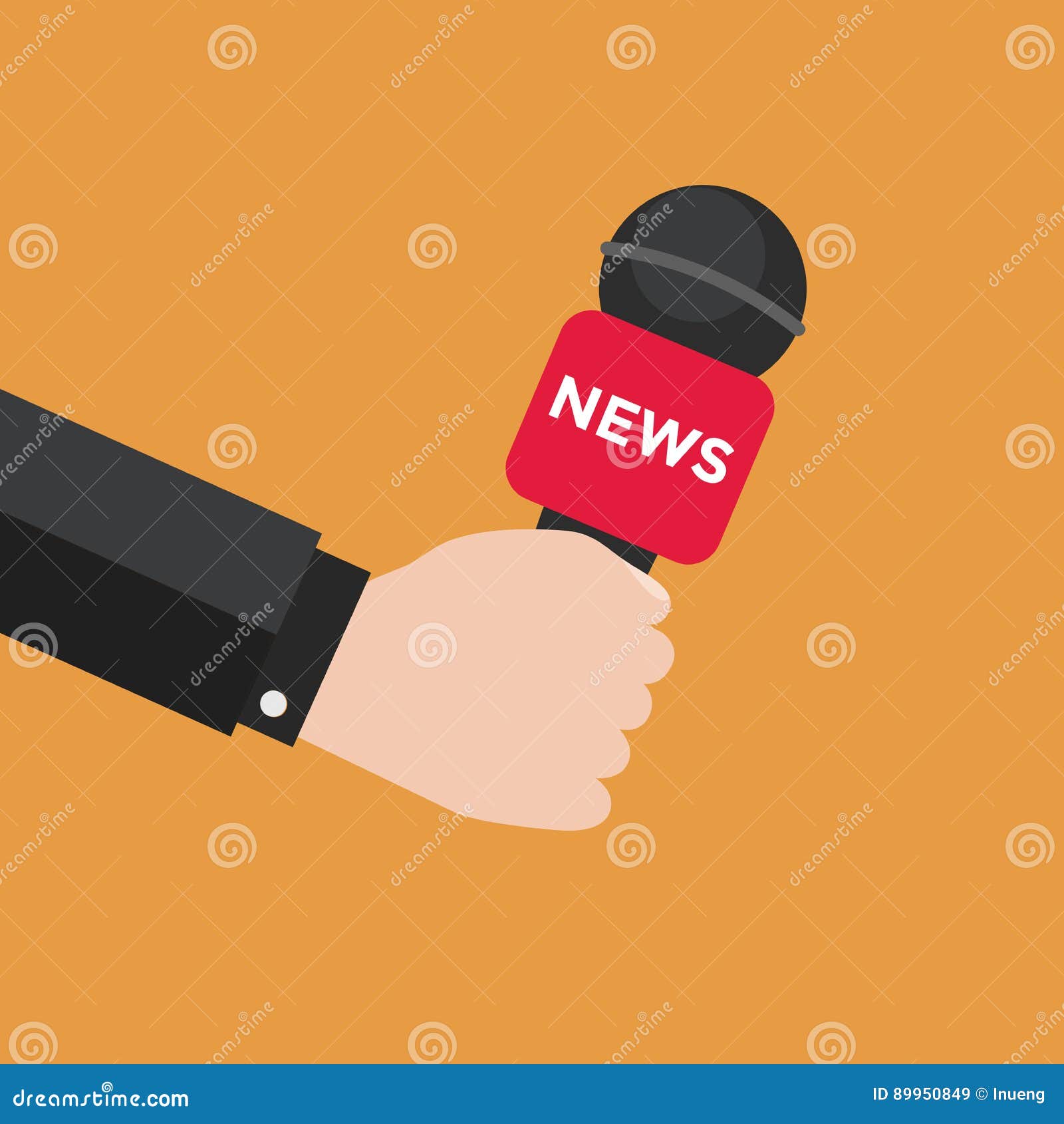 Hand Holding a Microphone , Interview Stock Vector - Illustration of ...