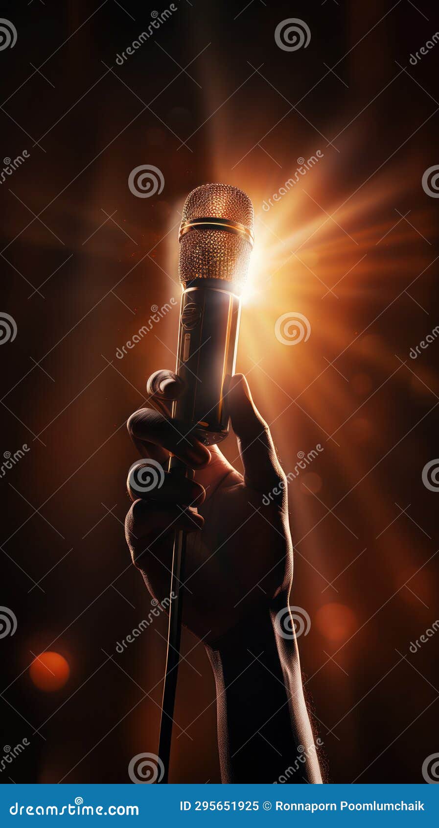 A Hand Holding a Microphone in Picture Stock Illustration ...
