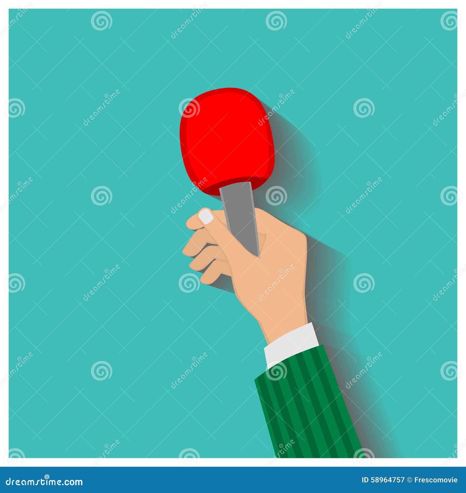Hand Holding a Microphone, Press Conference, Vector Illustration Stock ...