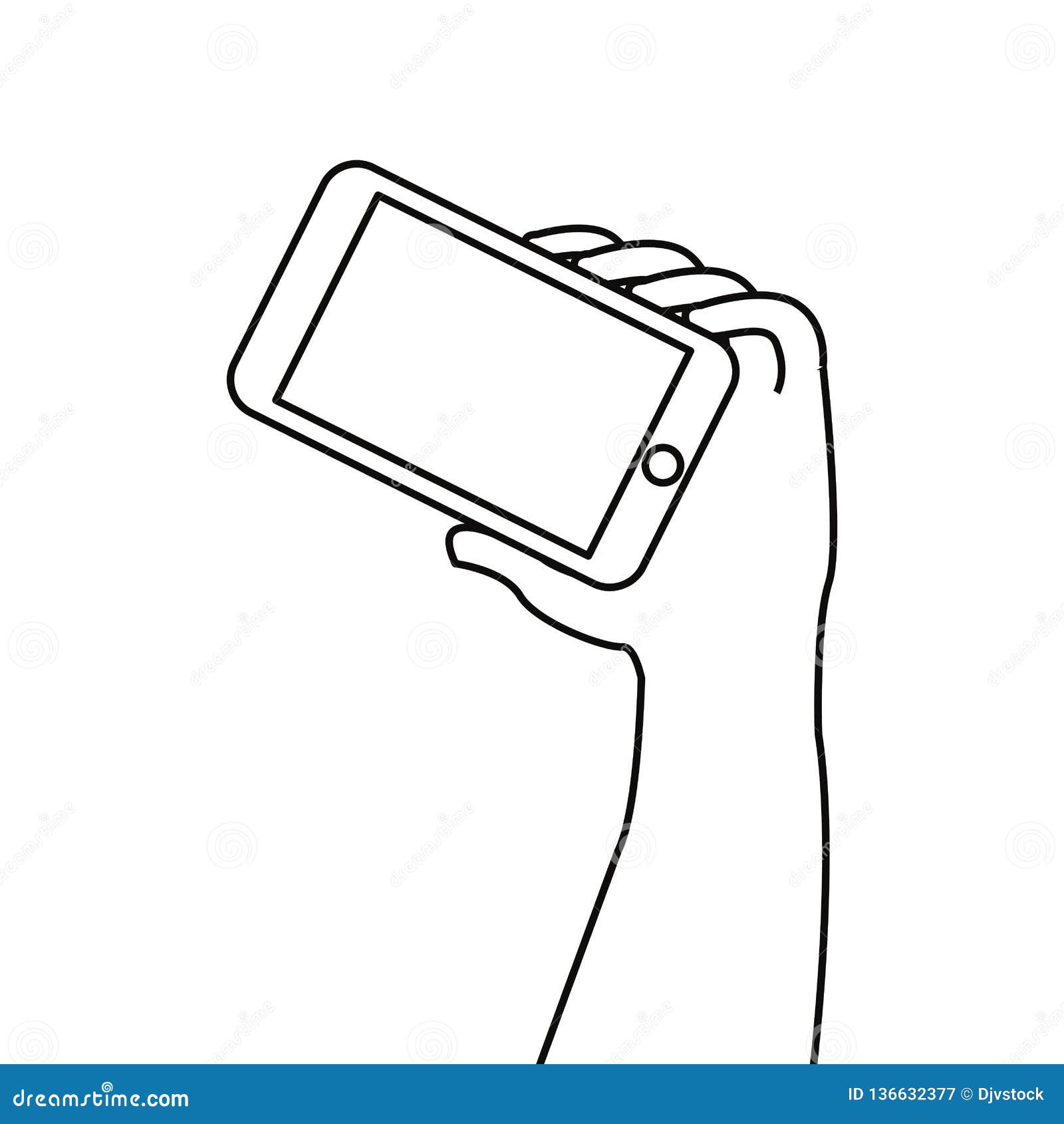 Hand Holding Mobile Device Technology Stock Vector - Illustration of ...