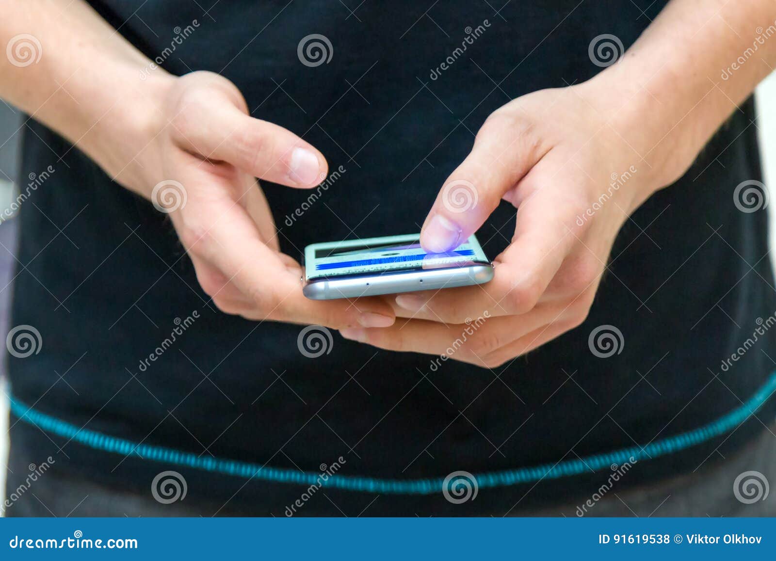 Hand Holding the Mobile Phone Close Up Stock Photo - Image of business ...