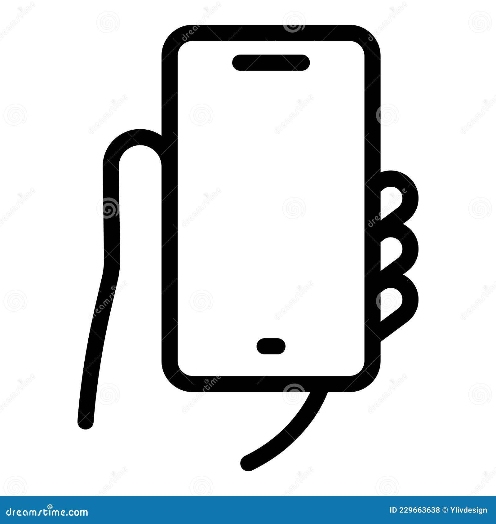 Hand Holding Mobile Phone Icon Outline Vector. Touch Smartphone Stock ...