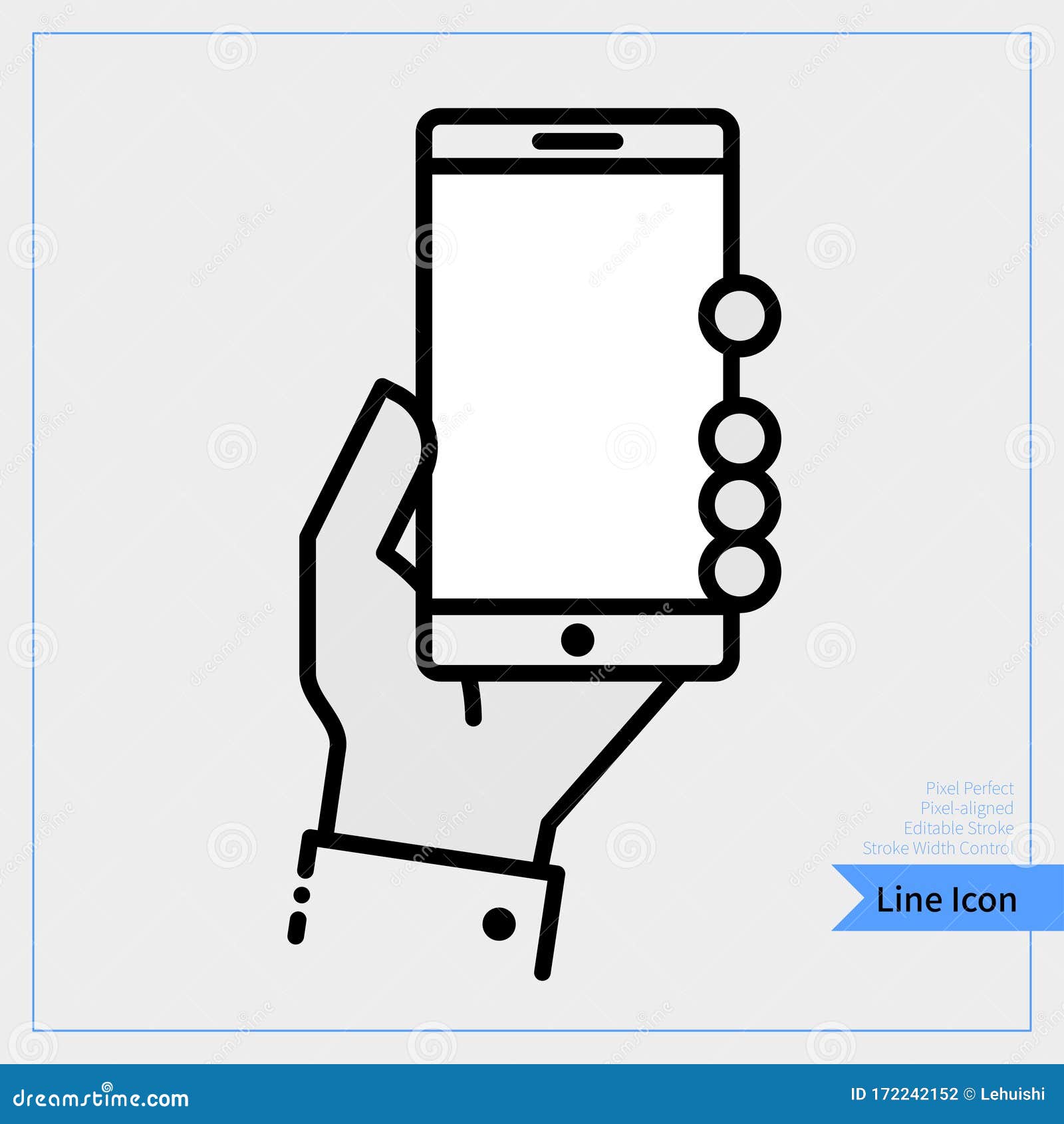 Hand Holding Mobile Phone Icon - Professional, Pixel-aligned, Pixel ...