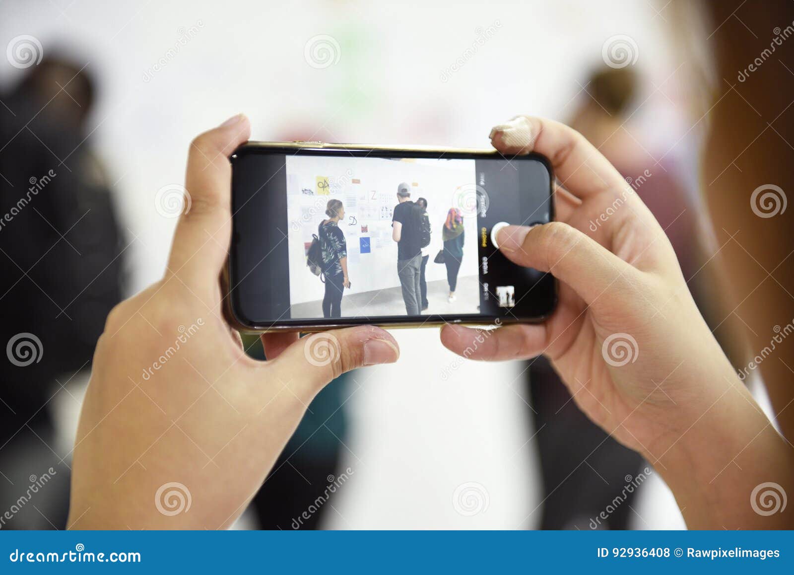 Hand Holding Mobile Phone Snap Taking Photo Stock Photo - Image of ...