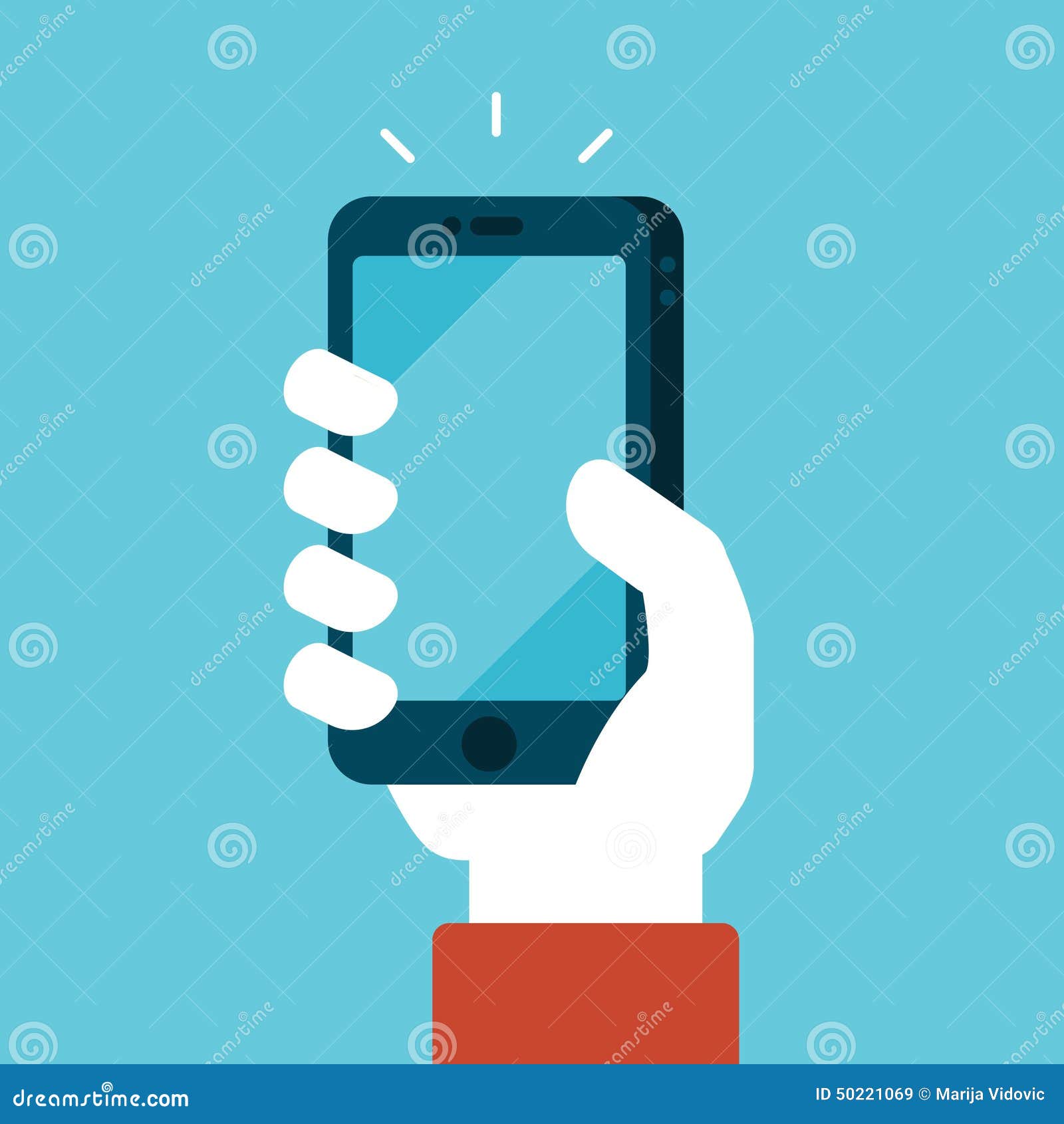 Hand Holding a Mobile Phone Stock Vector - Illustration of screen ...